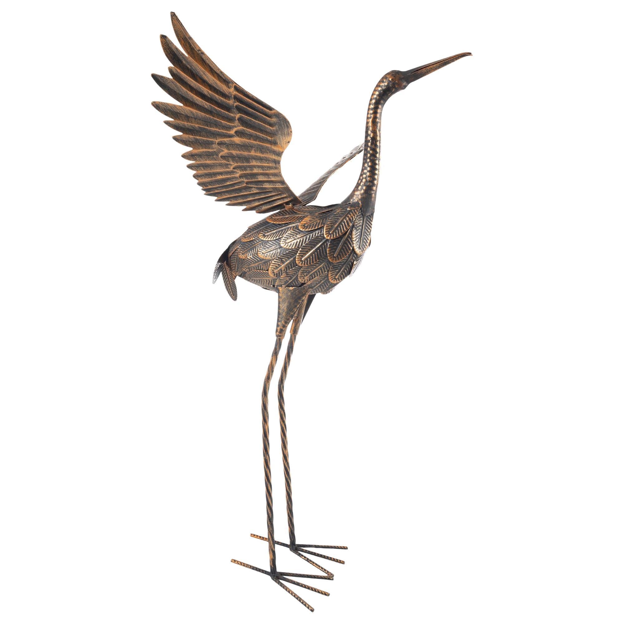 Timberlake Flying Crane Garden Statue in Gold