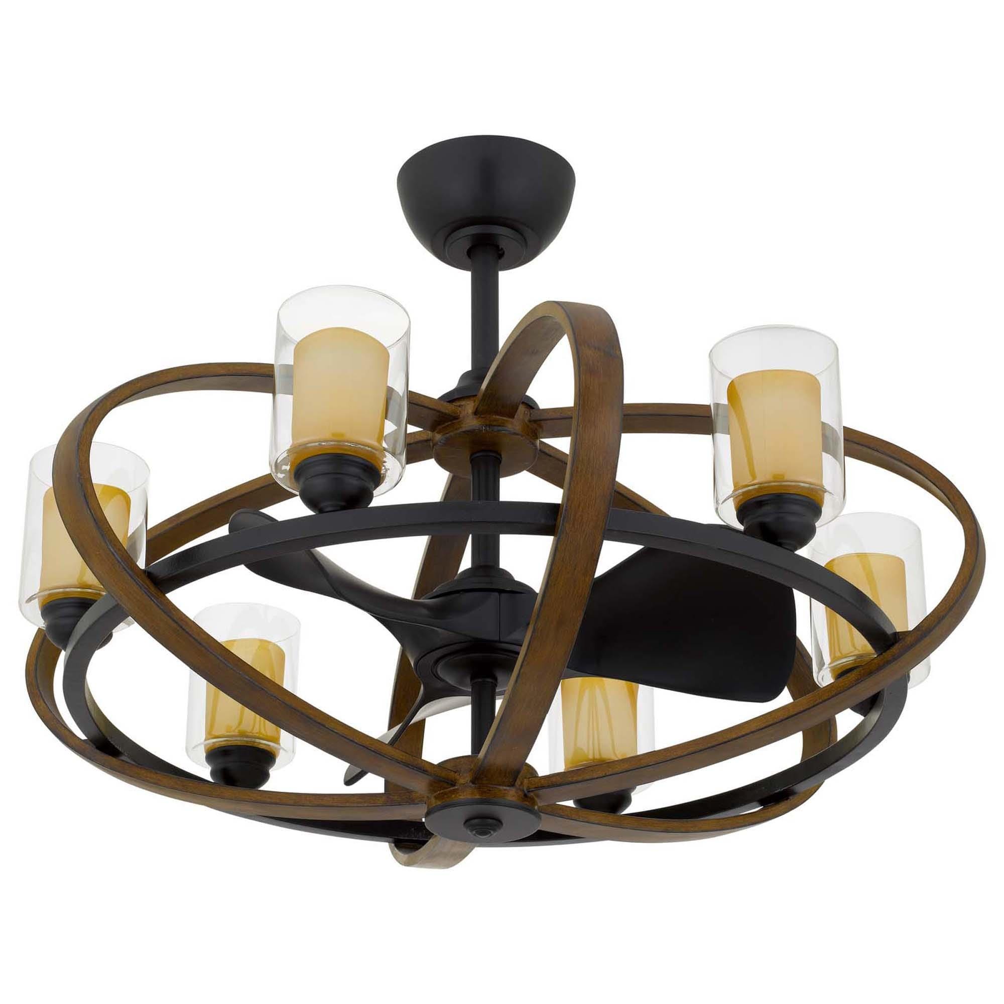 Cal Lighting Summerville Ceiling Fandelier with Lights in Rustic