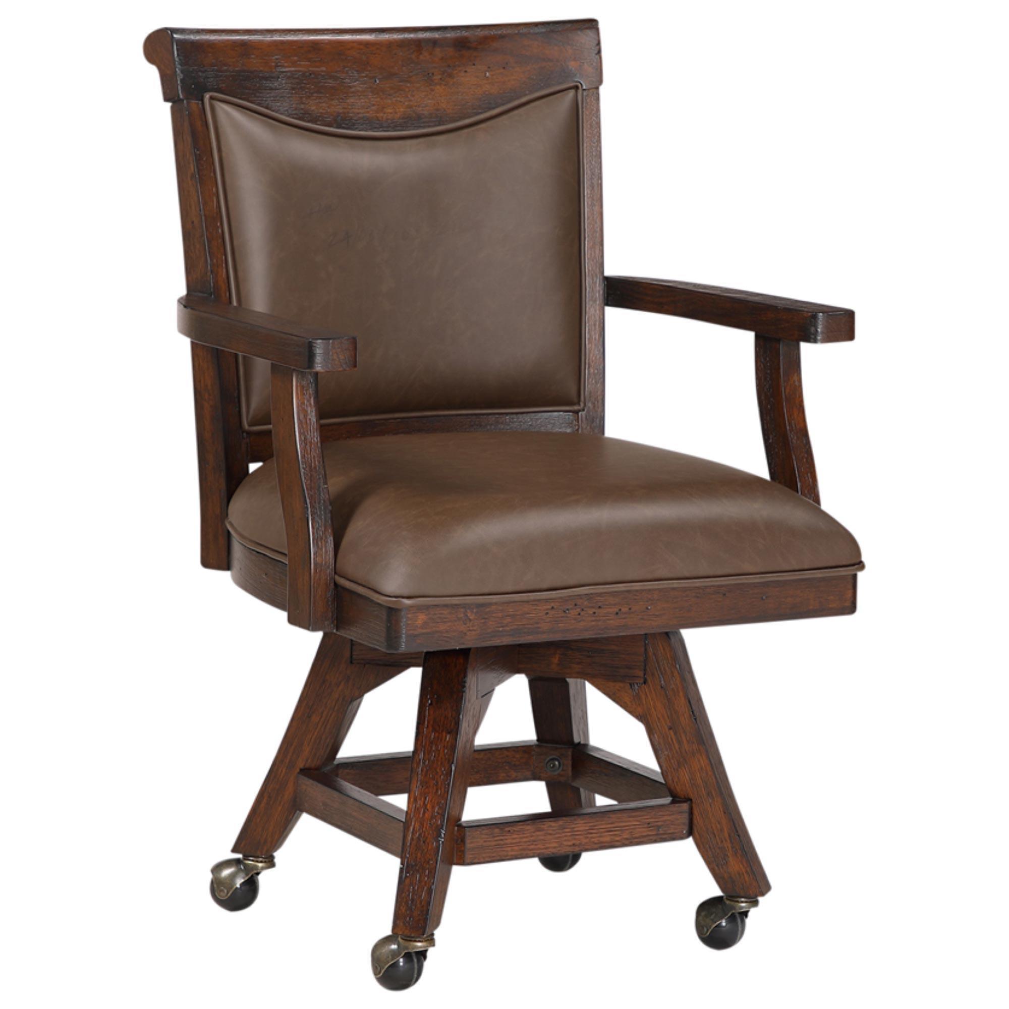 Radius Gettysburg Caster Swivel Game Chair in Distressed Dark