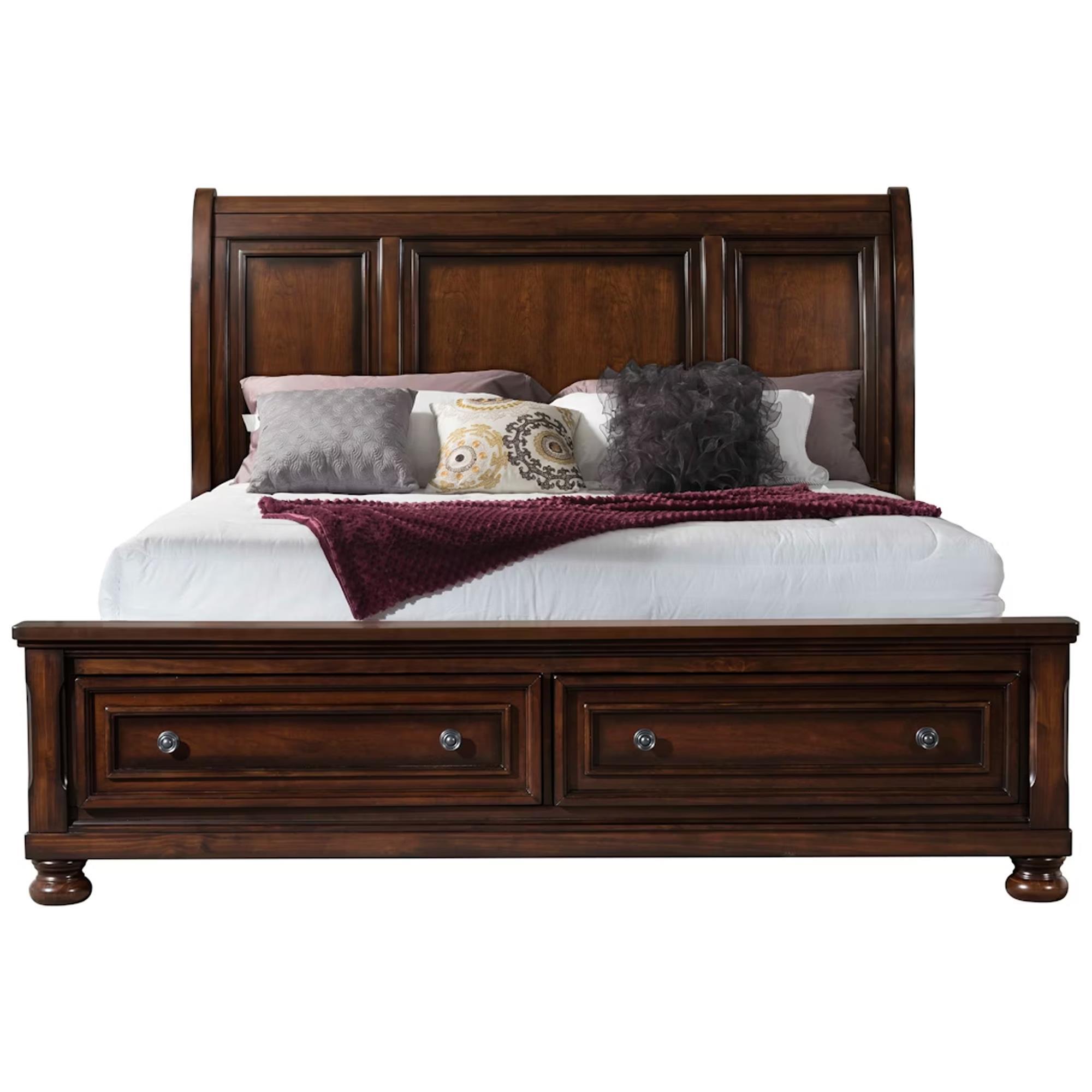 Mayberry Hill Kingston Queen Storage Bed in Rich Walnut