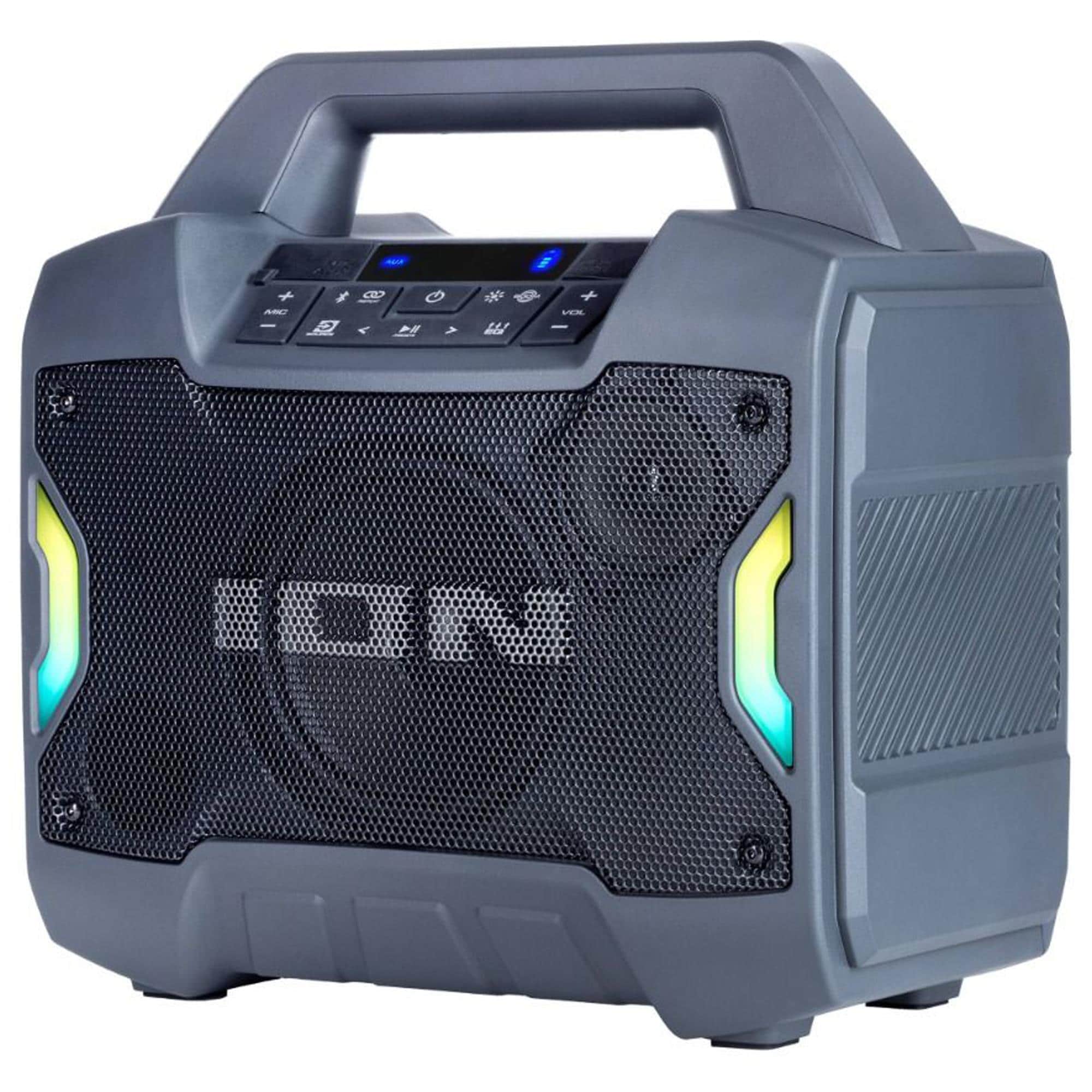 Ion Game Day Primetime Portable Rechargeable Speaker with Lights in Gray