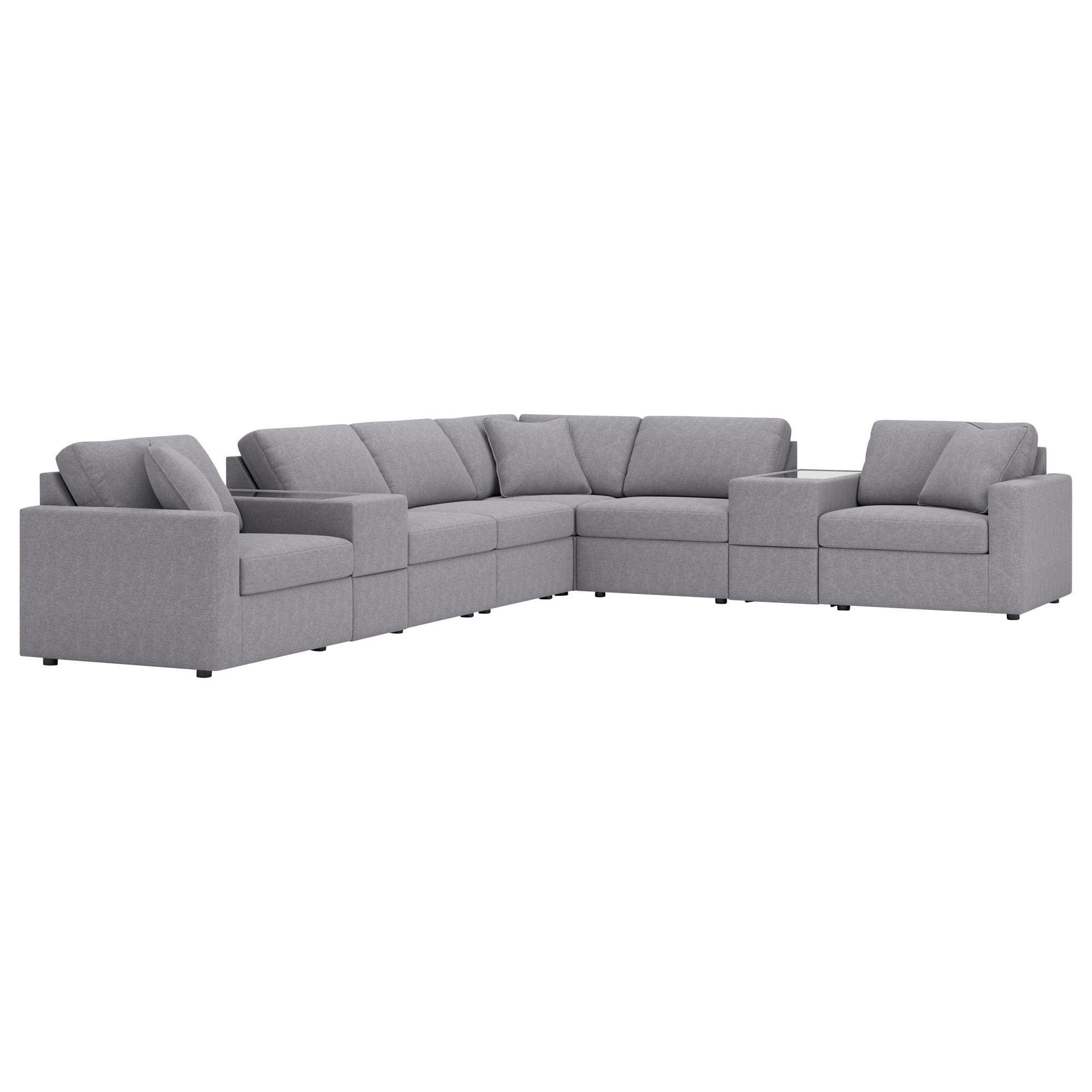 Ashley Modmax 8-Piece Sectional with Storage Consoles in Granite