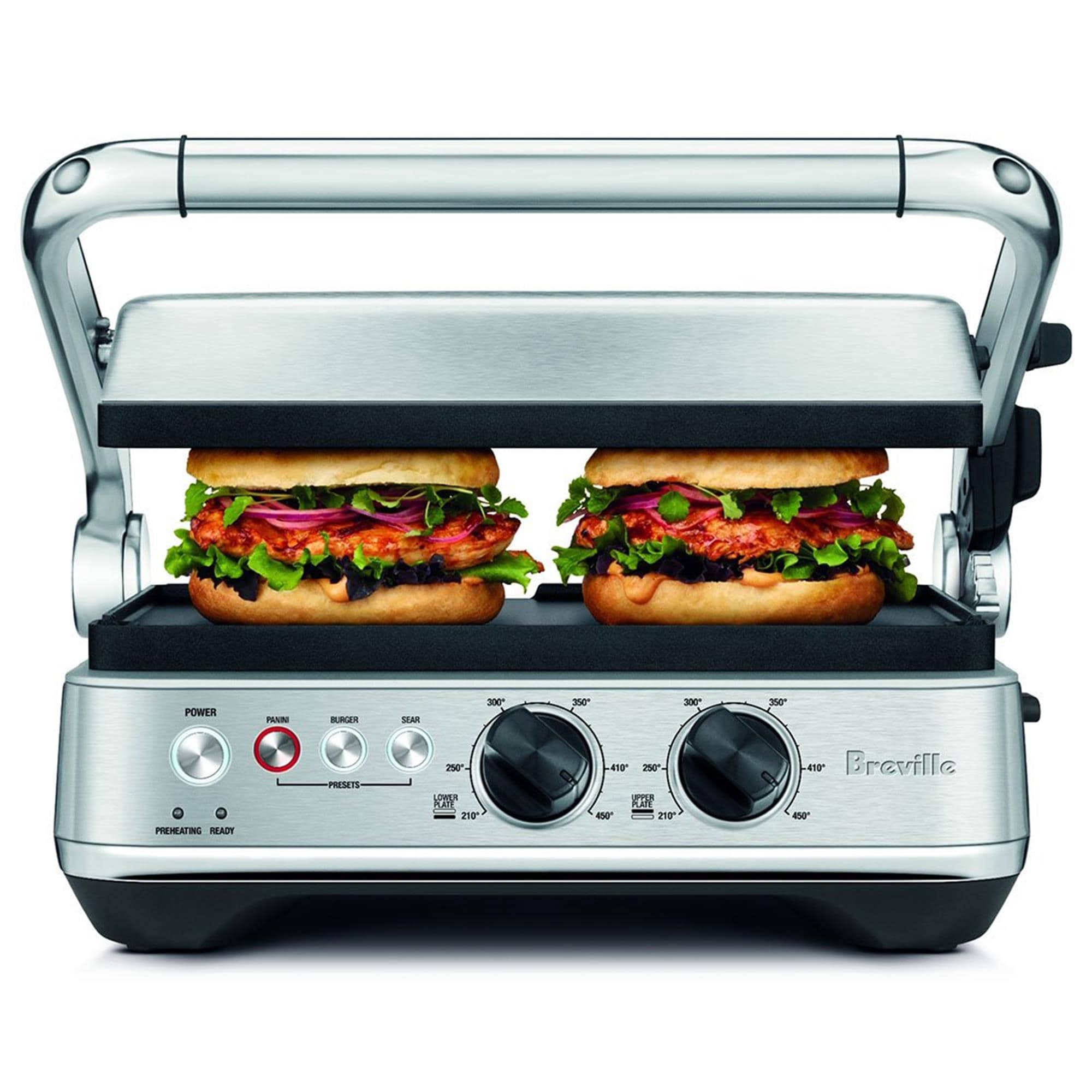 Breville 15" Sear and Press Grill in Brushed Stainless Steel