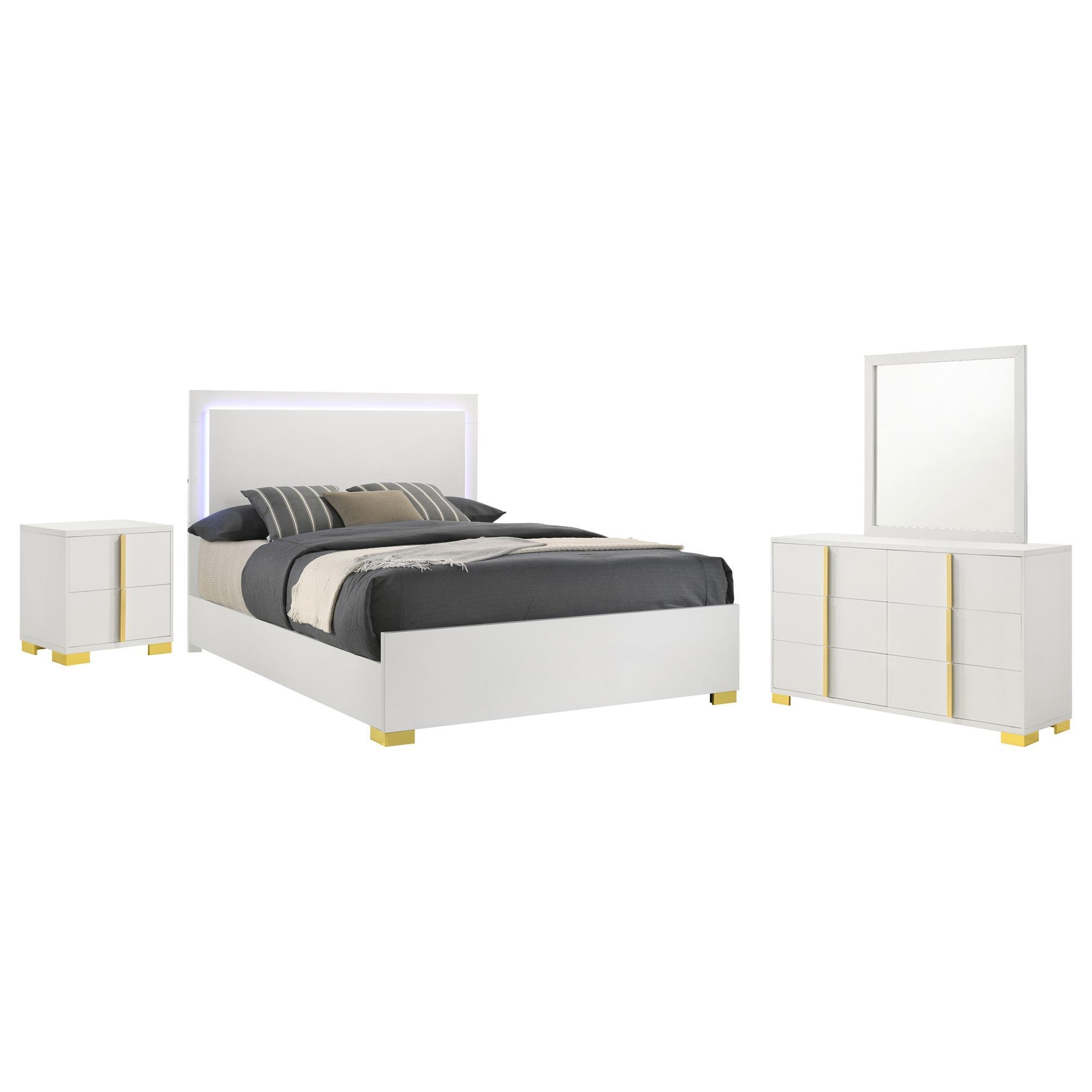Pacific Landing Marceline 4-Piece Queen Bed Set in White