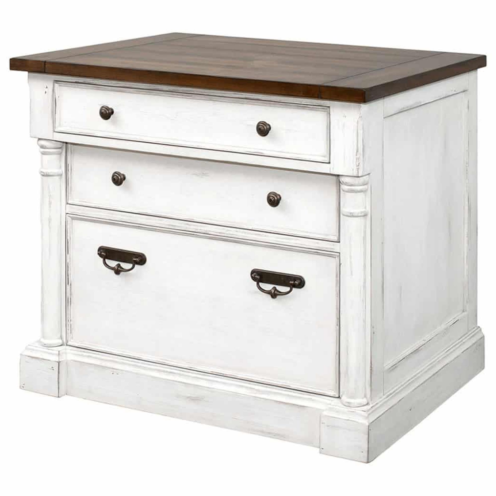 Martin Durham Lateral File with Lock in Weathered White