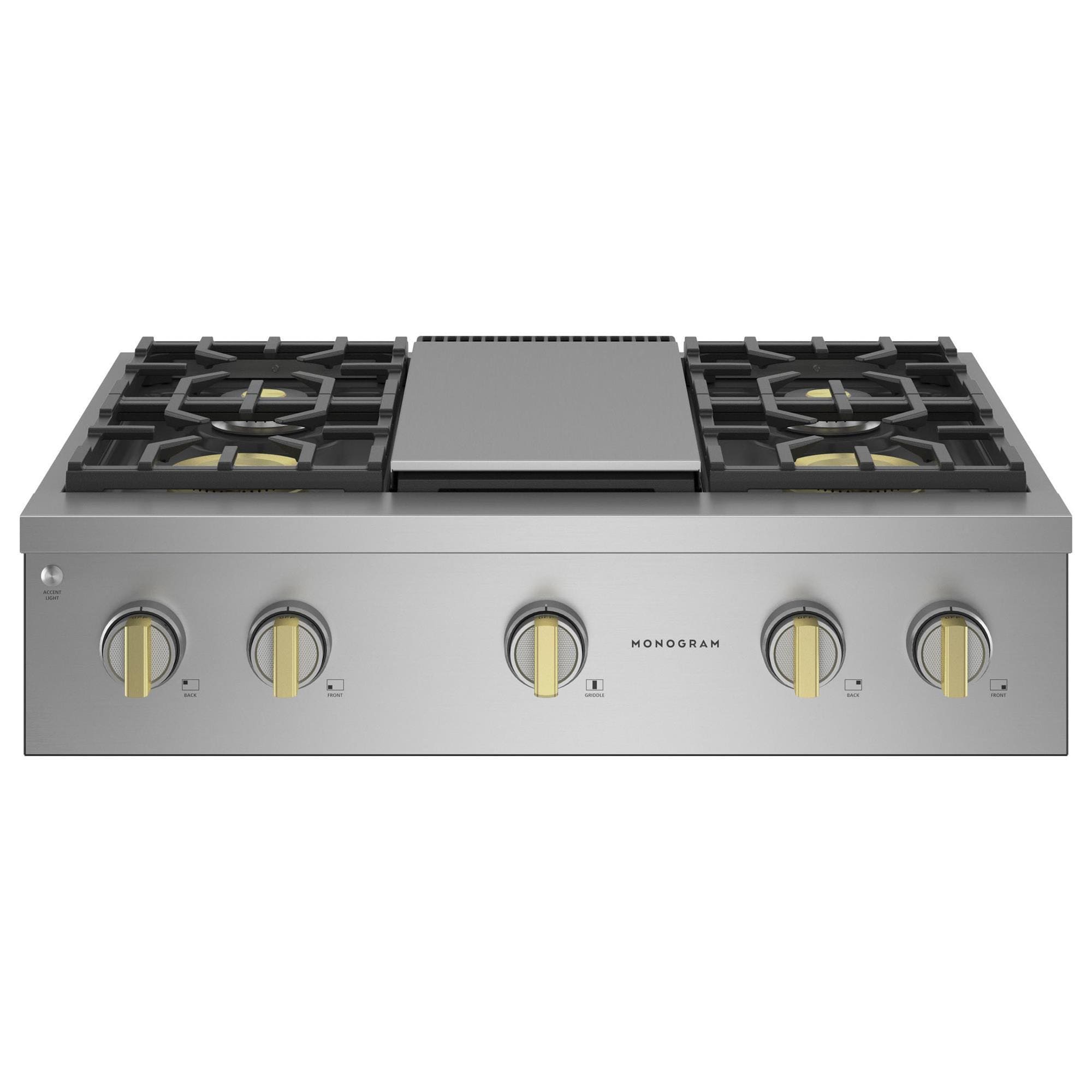 Monogram 36" Professional Gas Rangetop with 4 Burners and Griddle in ...