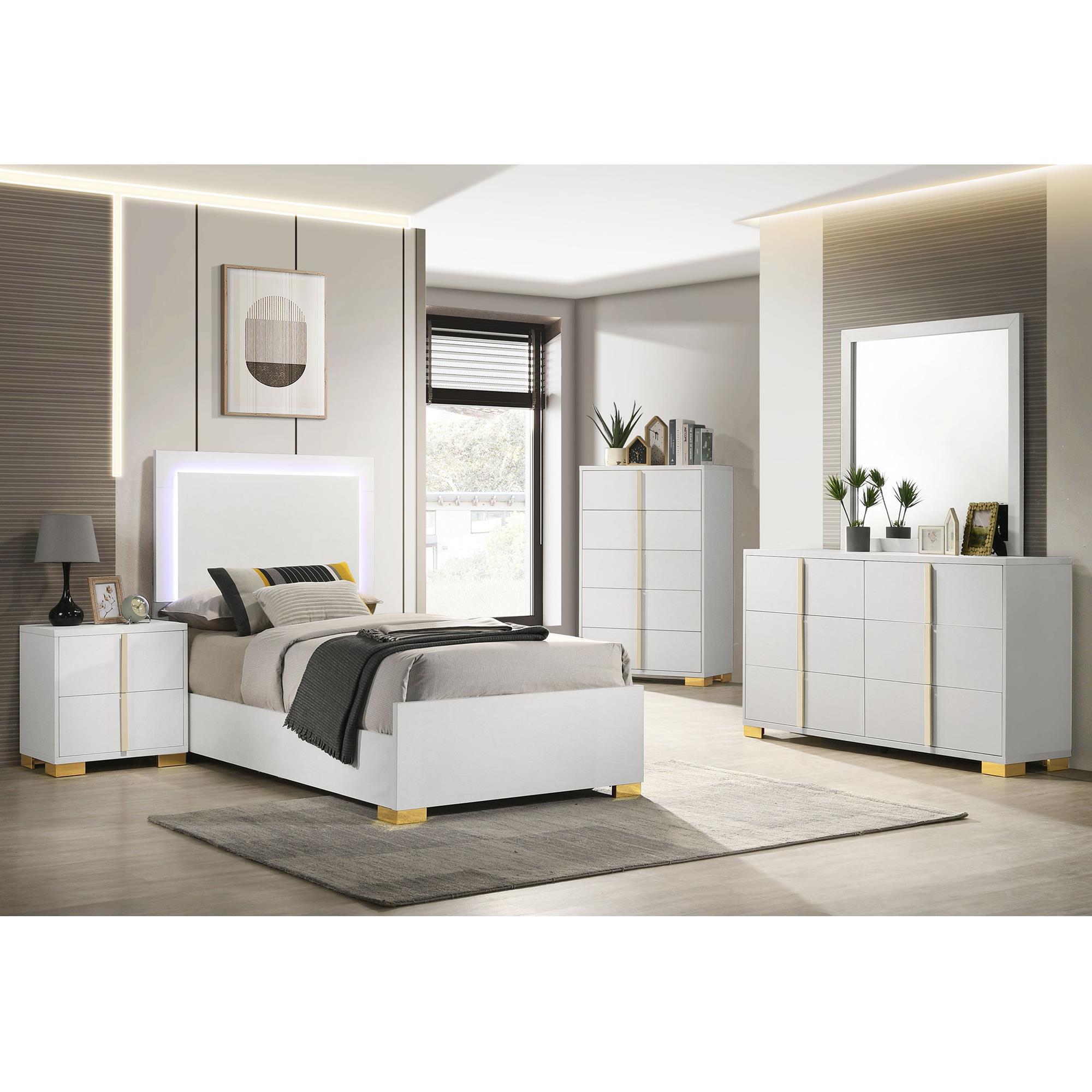 Pacific Landing Marceline 5-Piece Twin Bed Set in White