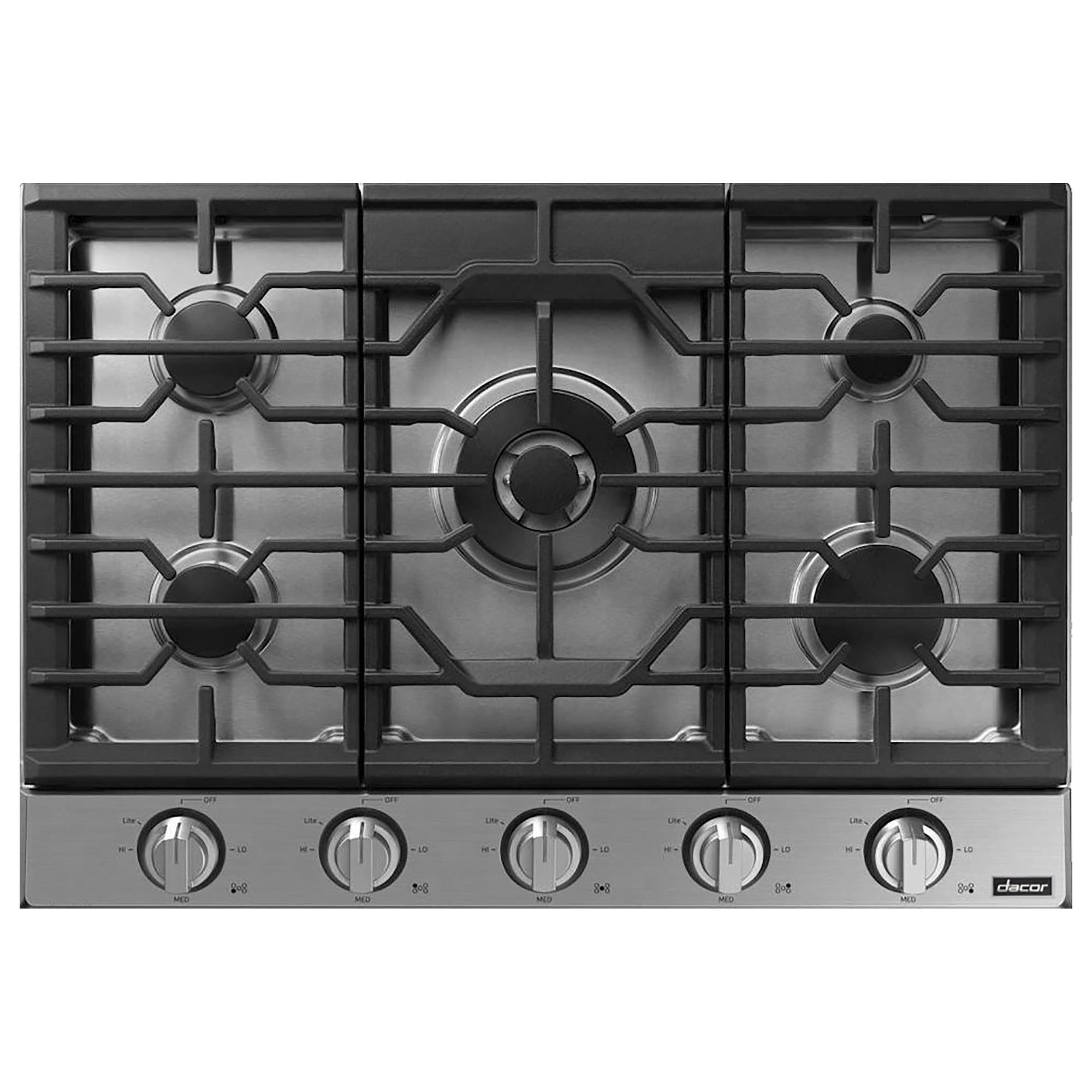 Dacor 36" Gas Cooktop with 5 Burners in Stainless Steel