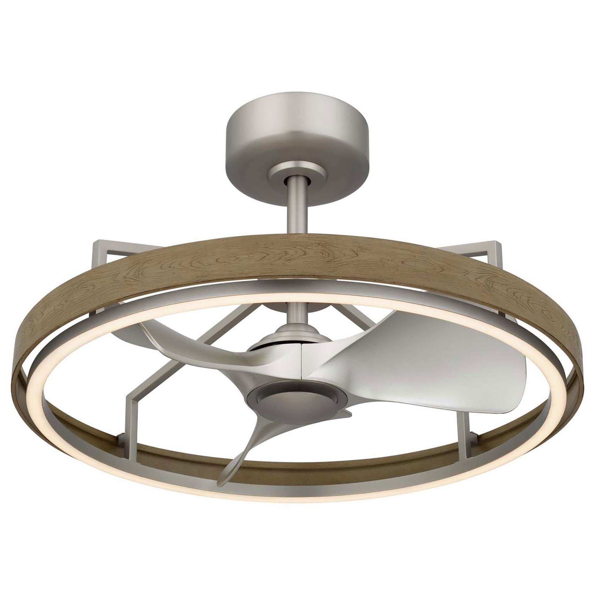 Cal Lighting Arroyo Ceiling Fan Light in Brushed Steel