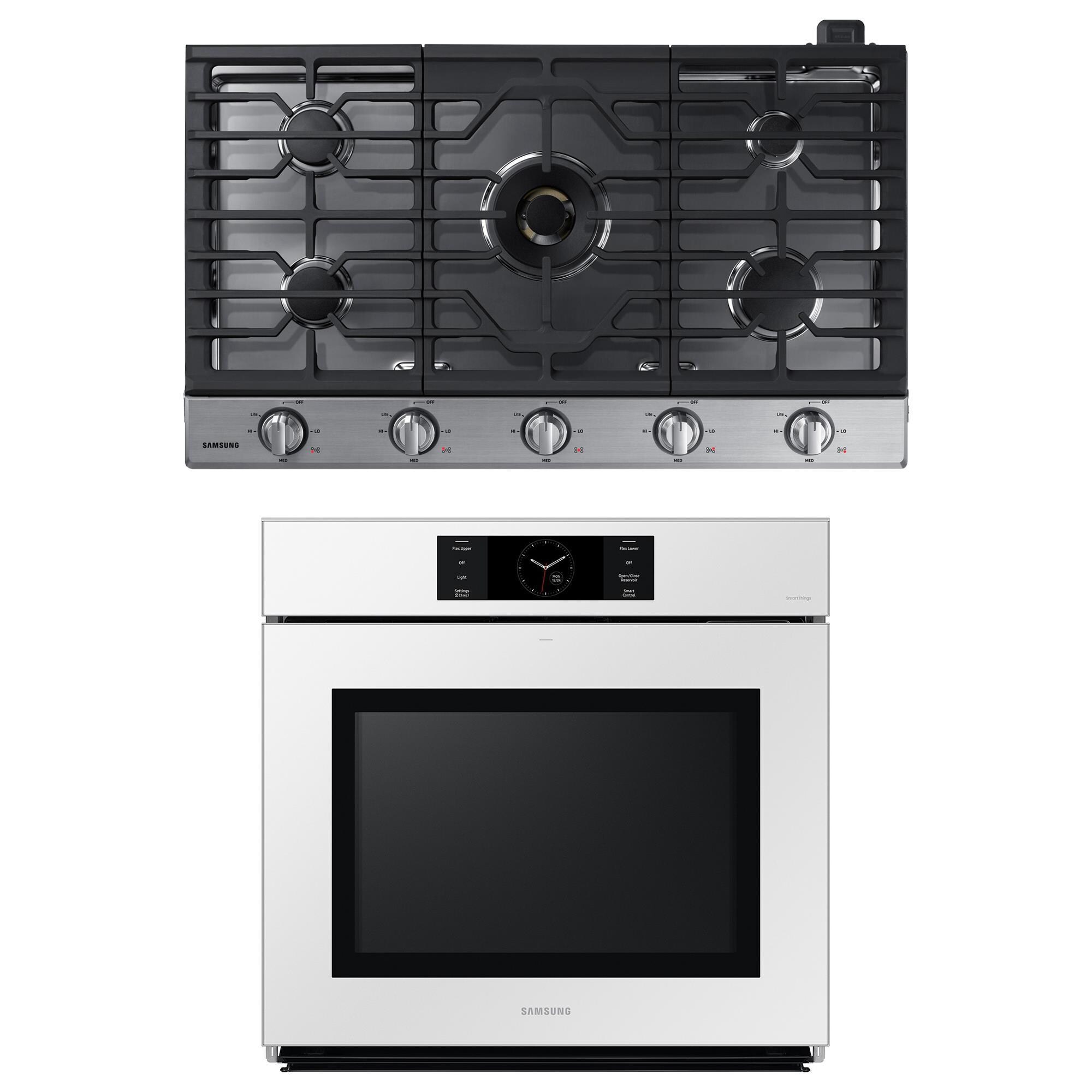Samsung 2-Piece Kitchen Package with White 30" Single Wall Oven and ...