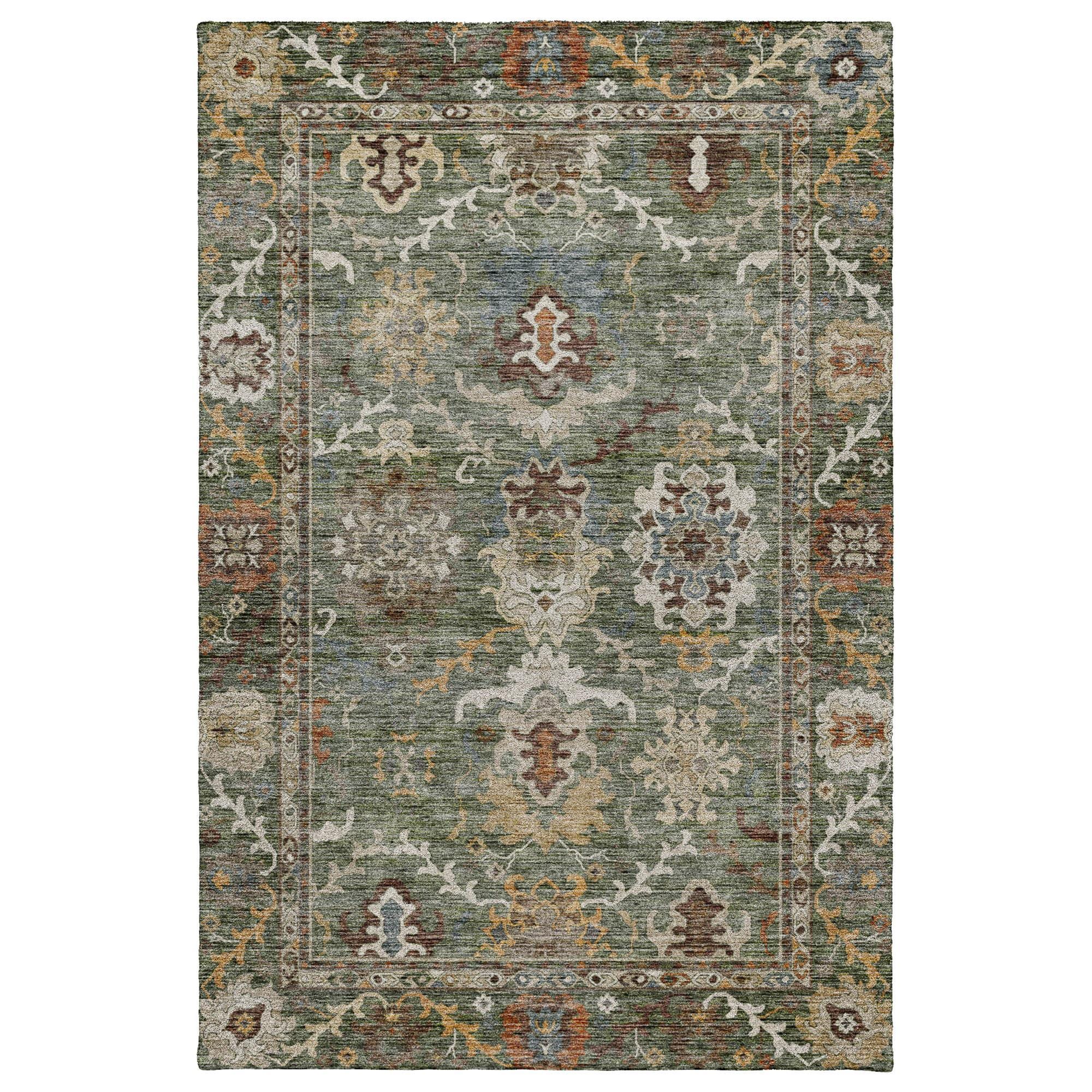 Dalyn Rug Company Silk Road Basil, Chocolate, Ivory, Gold, Copper, Blue ...
