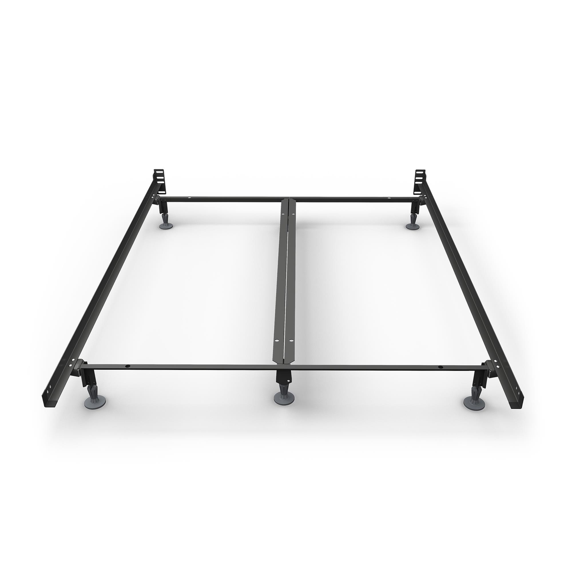 Glideaway Queen Premium Bed Frame with Double Rail Center Support in Black