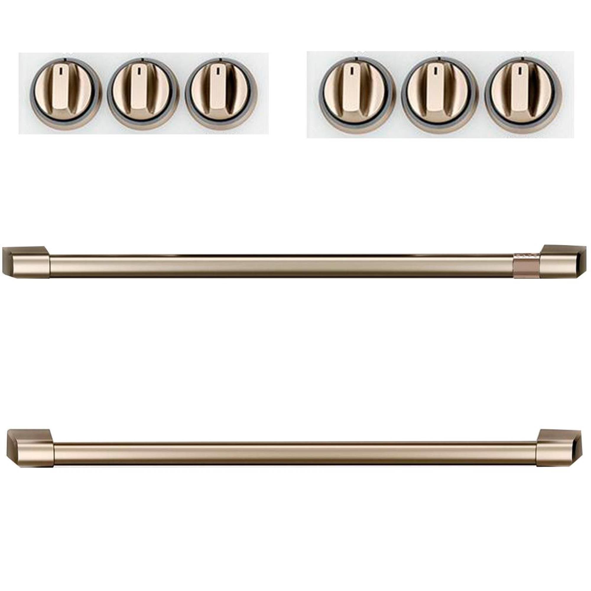 GE Cafe Handle and Knob Kit for Electric Range in Brushed Bronze ...