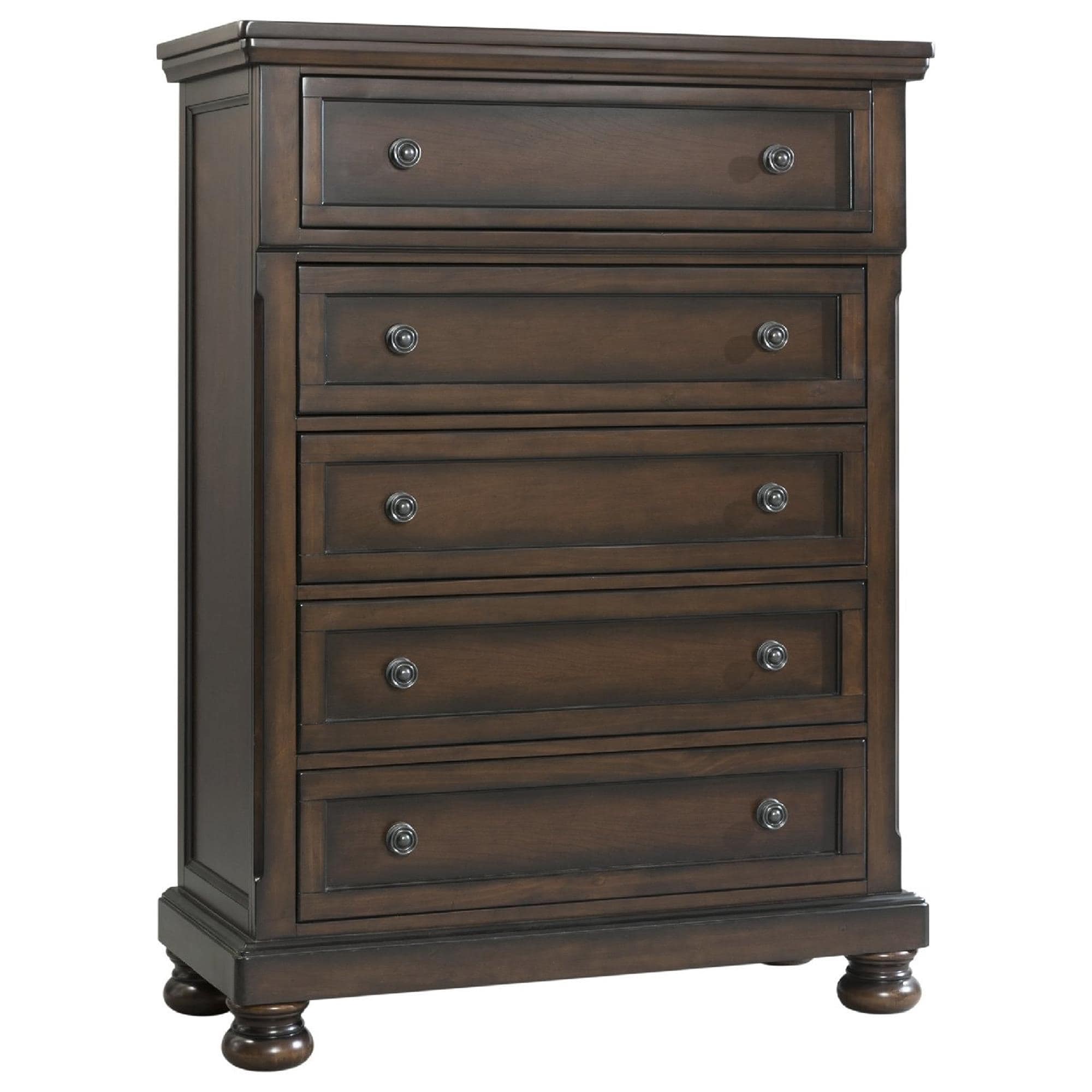 Mayberry Hill Kingston 5-Drawer Chest in Dark Walnut