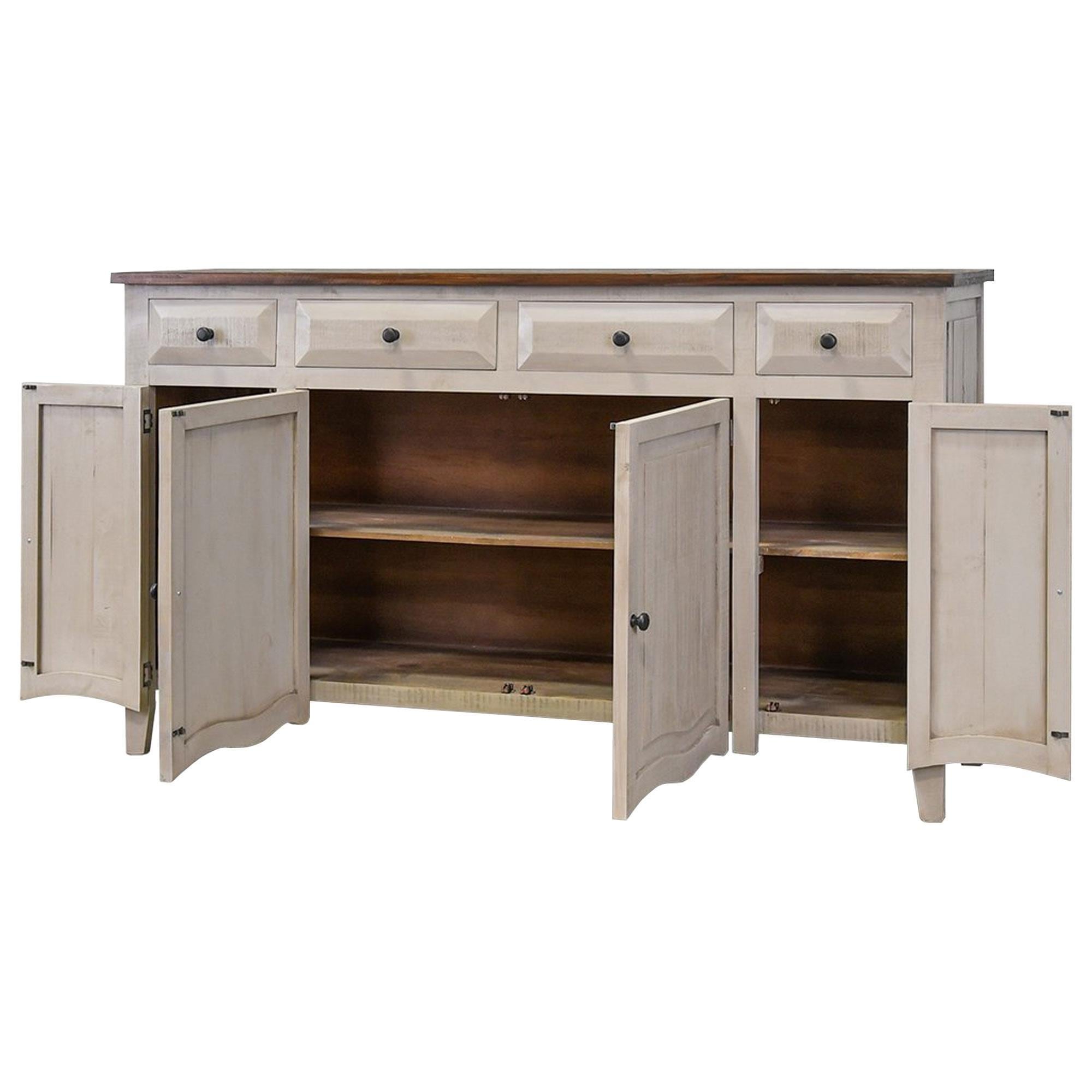 Ardent Home Linden 4-Drawer Console in Old Gray and Tobacco