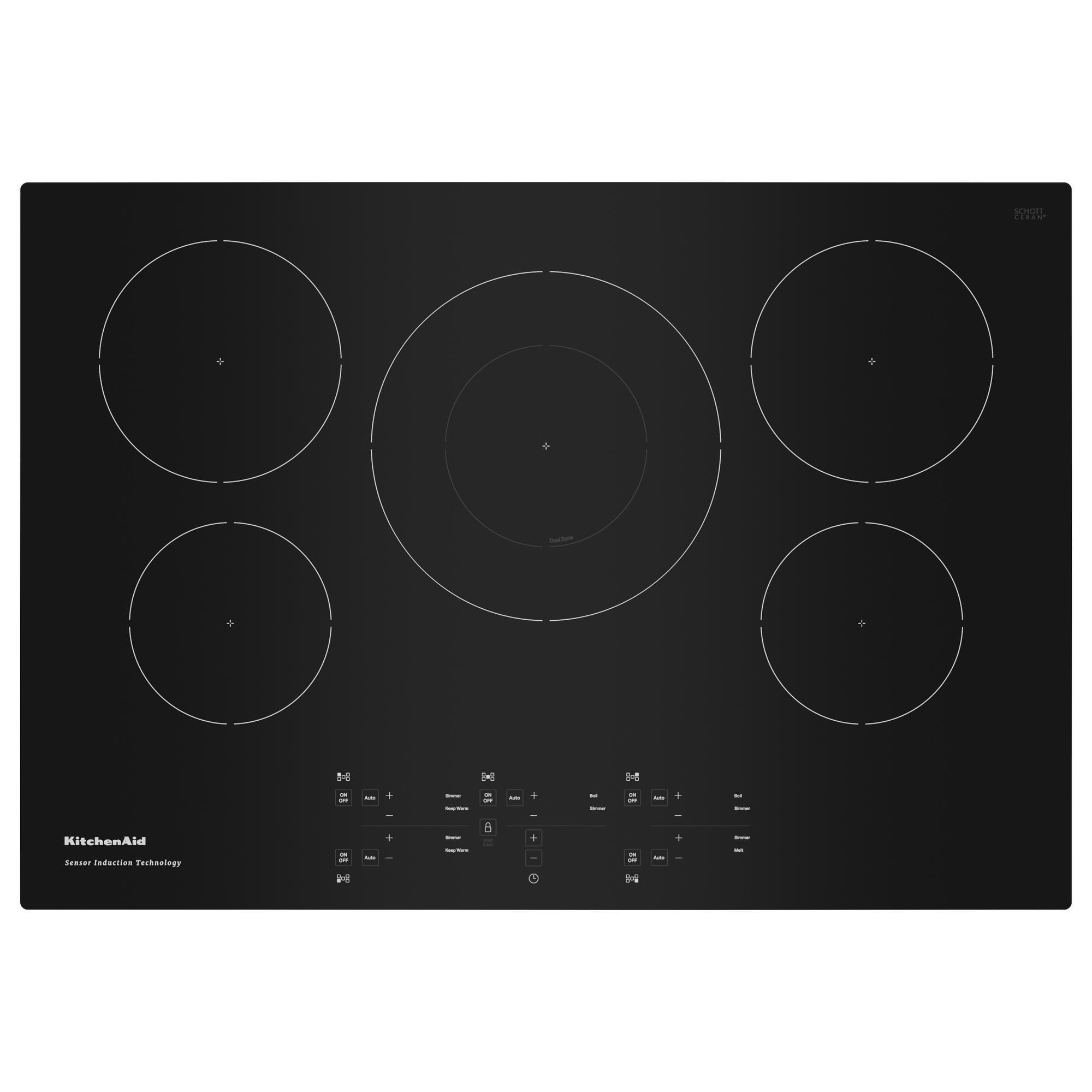 KitchenAid 30" Built-In Electric Induction Cooktop in Black