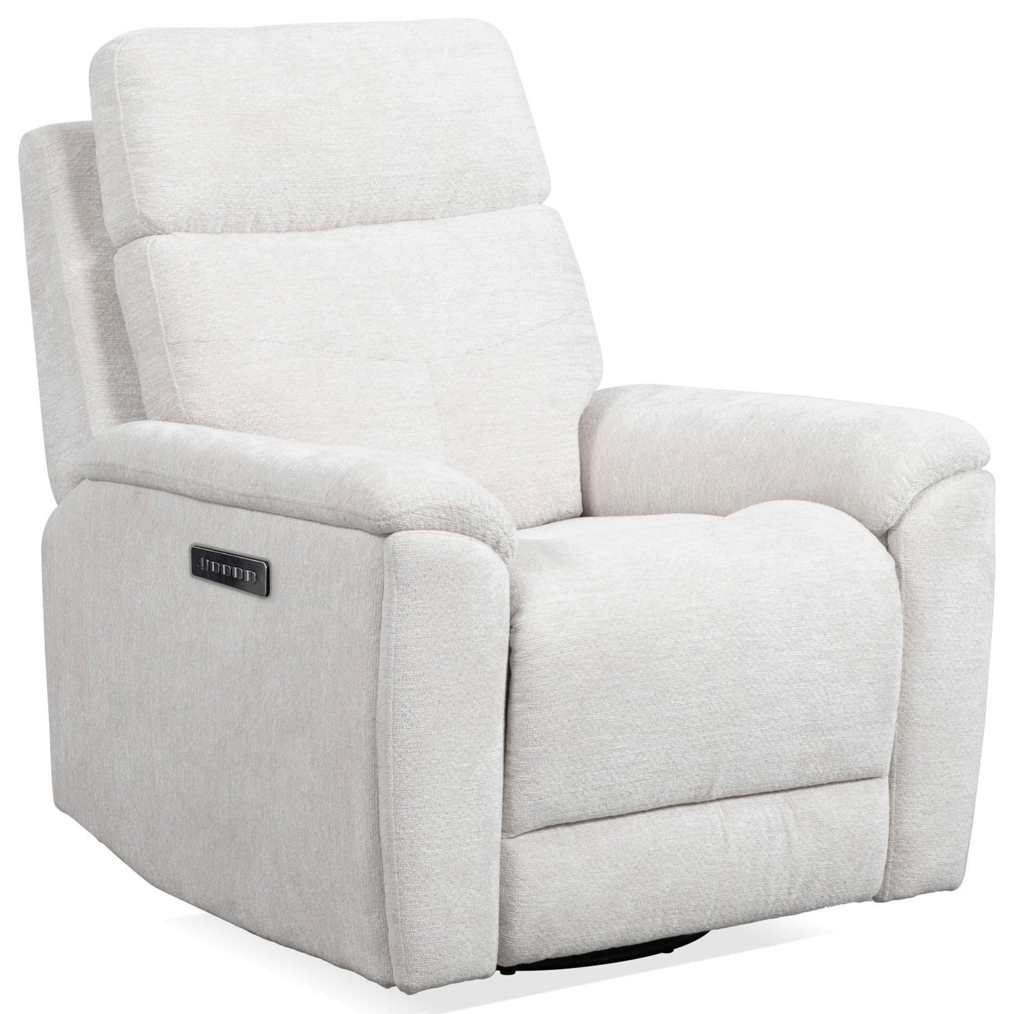 Flexsteel Refined Power Swivel Gliding Recliner with Power Headrest and ...