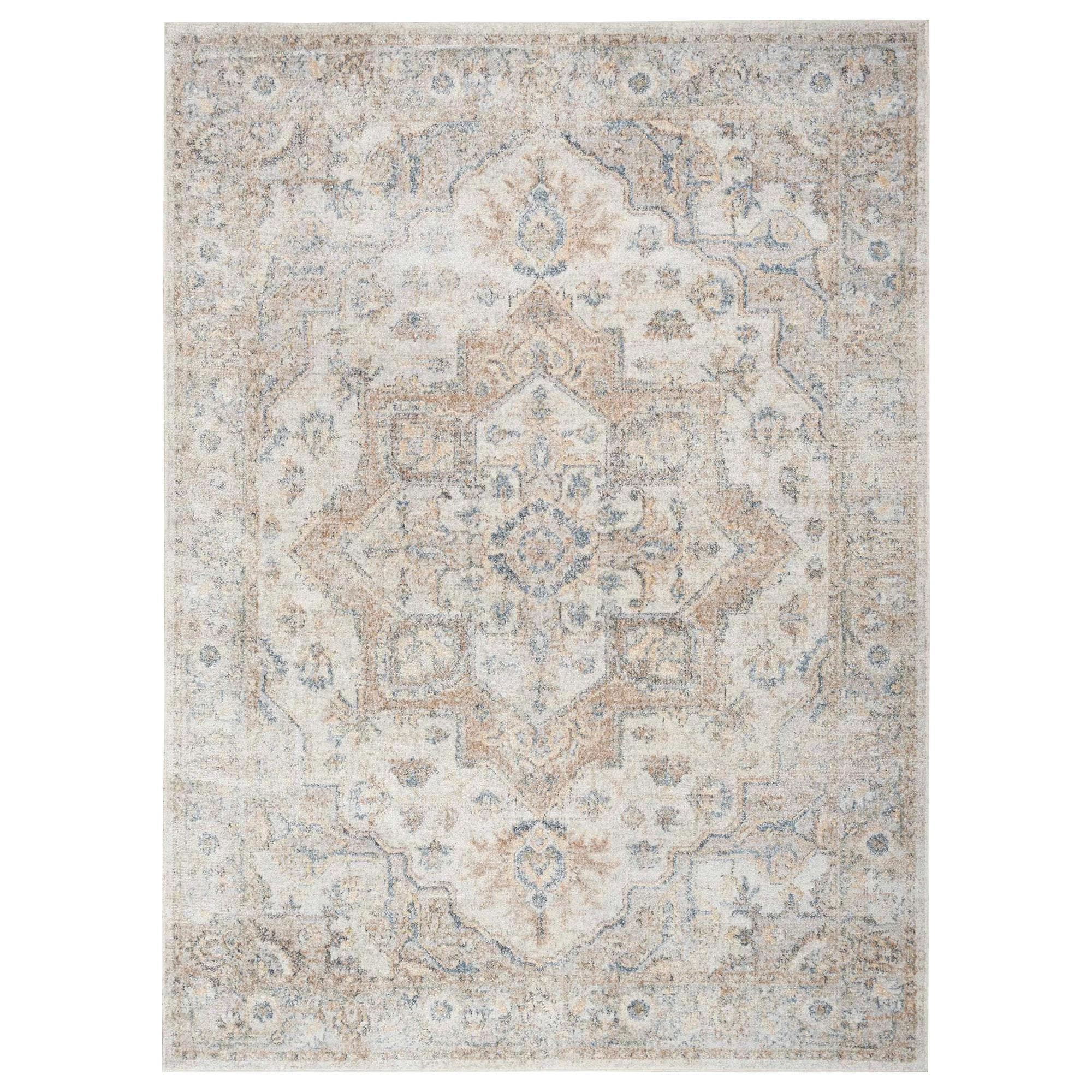 Nourison Astra Machine Washable 4' x 6' Silver and Grey Area Rug