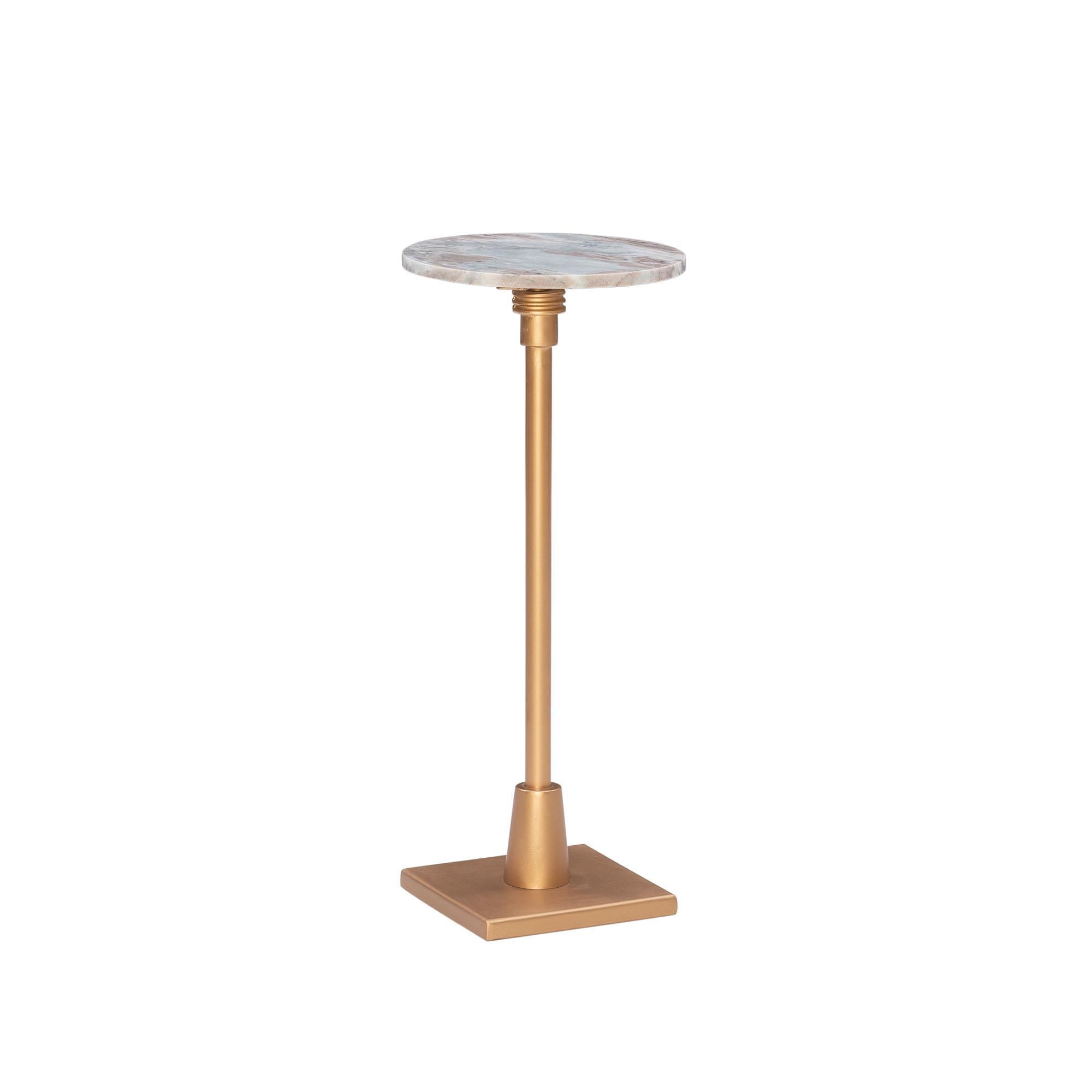 37B Amyn Adjustable Accent Table in Gold and Sandy