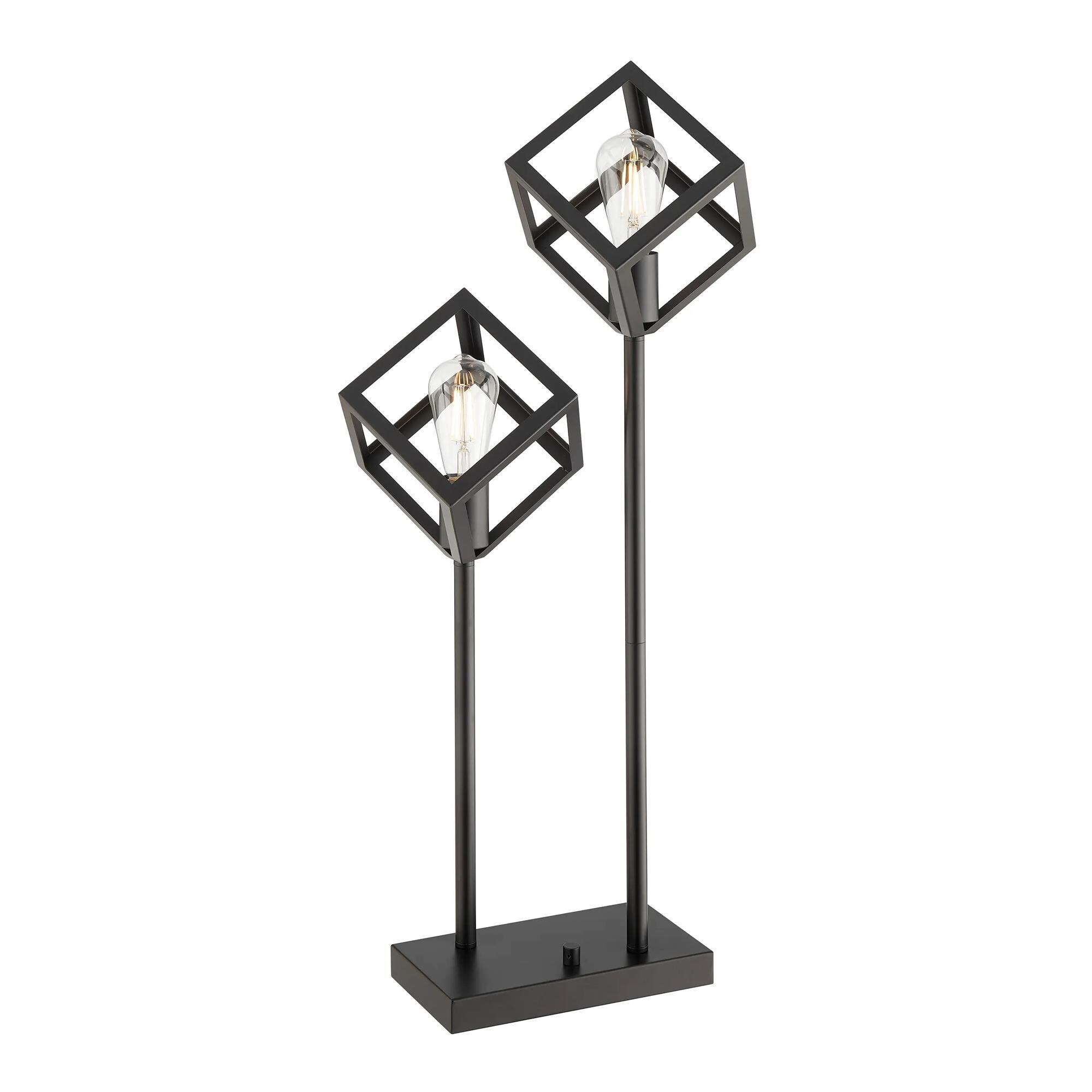 Lite Source Cuboid Table Lamp in Black