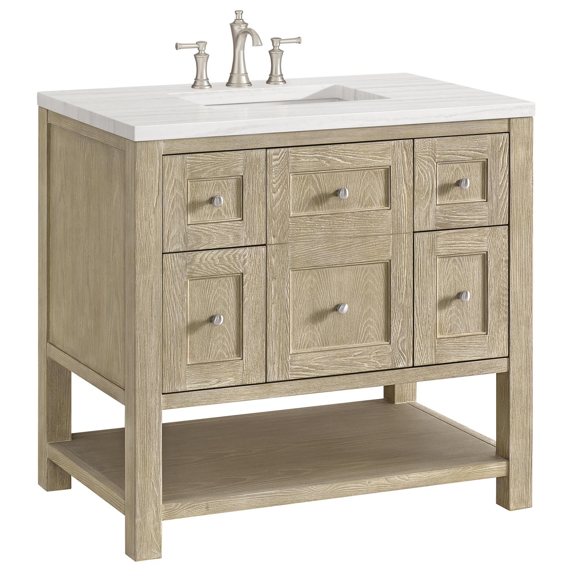 James Martin Vanities Breckenridge 36" Single Vanity in Whitewashed Oak ...