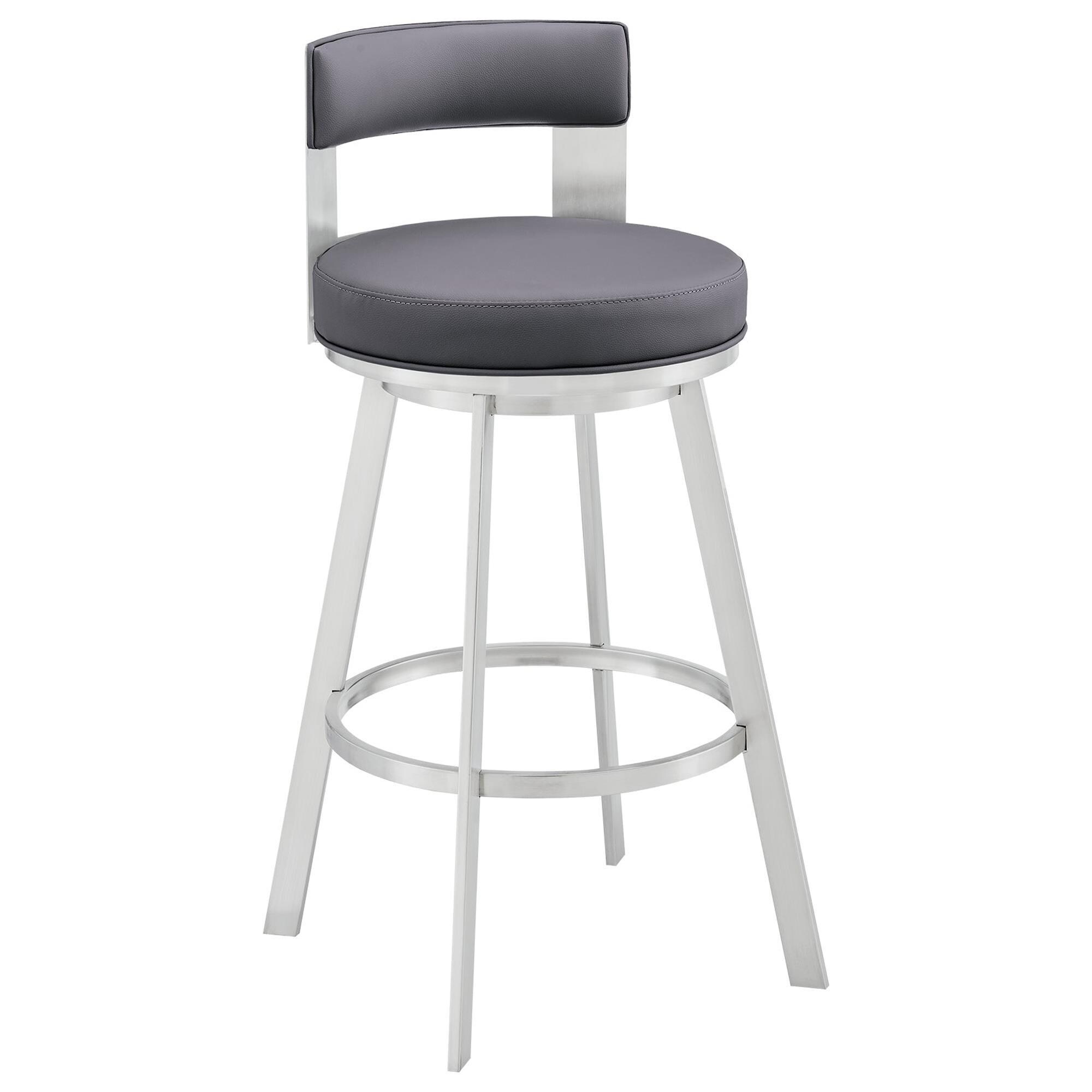 Blue River Flynn 30" Swivel Bar Stool in Silver