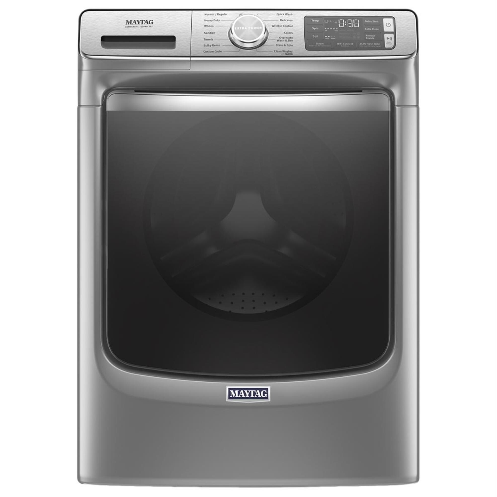 Maytag 5.0 Cu. Ft. Front Load Washer with Steam in Metallic Slate ...