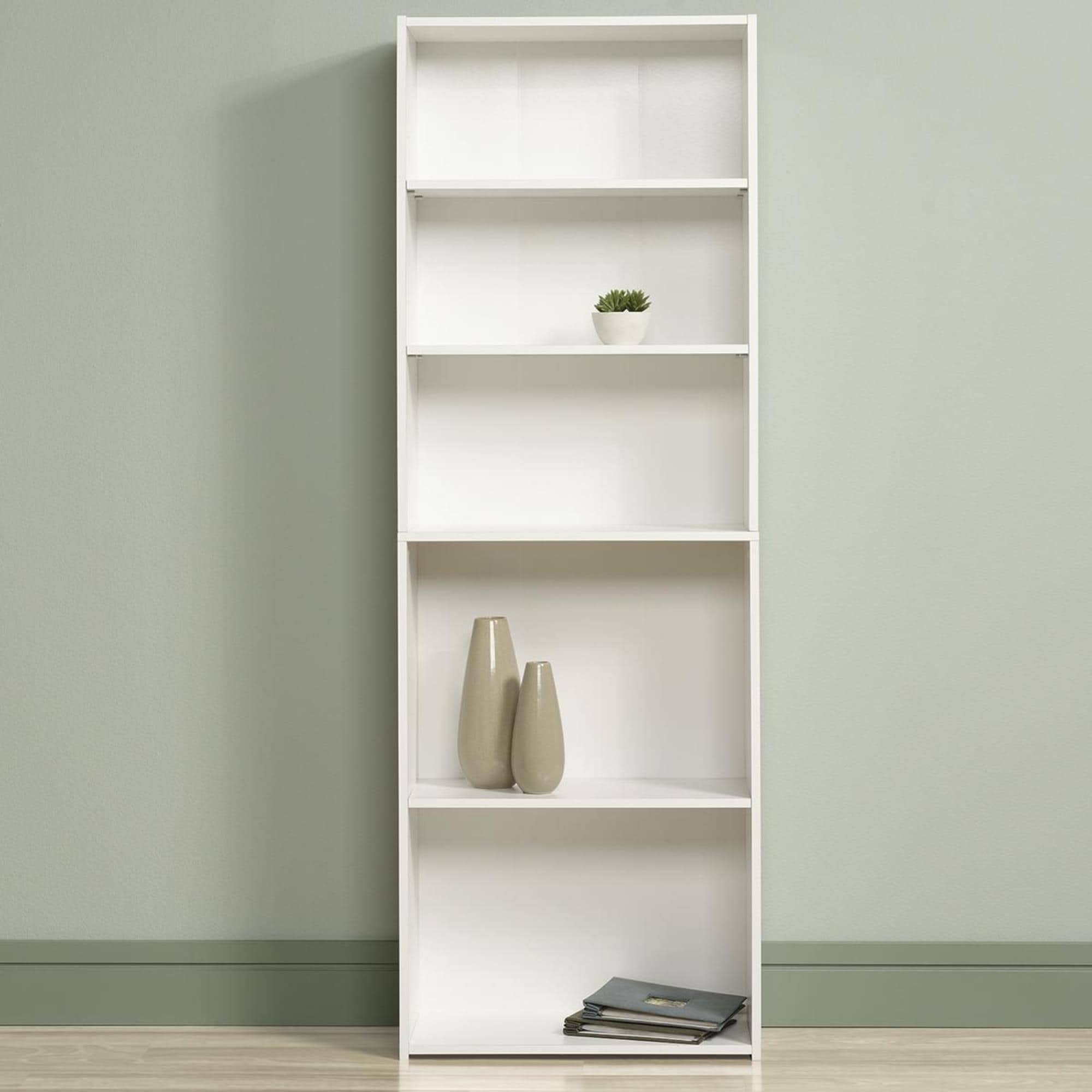 Sauder Beginnings 5 Shelf Bookcase in Soft White NFM