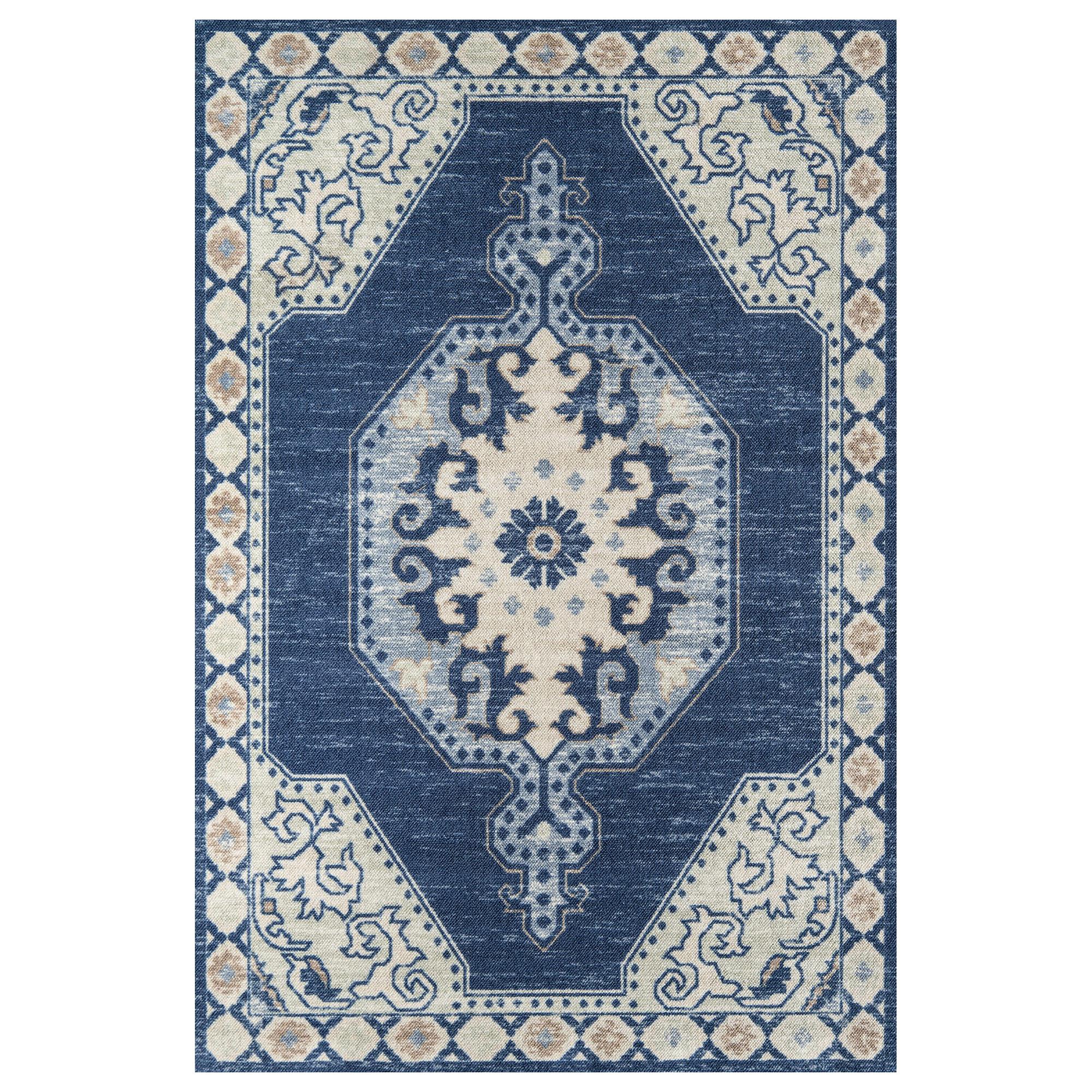 Momeni Anatolia ANA-3 6'6" x 9' Navy Area Rug | NFM