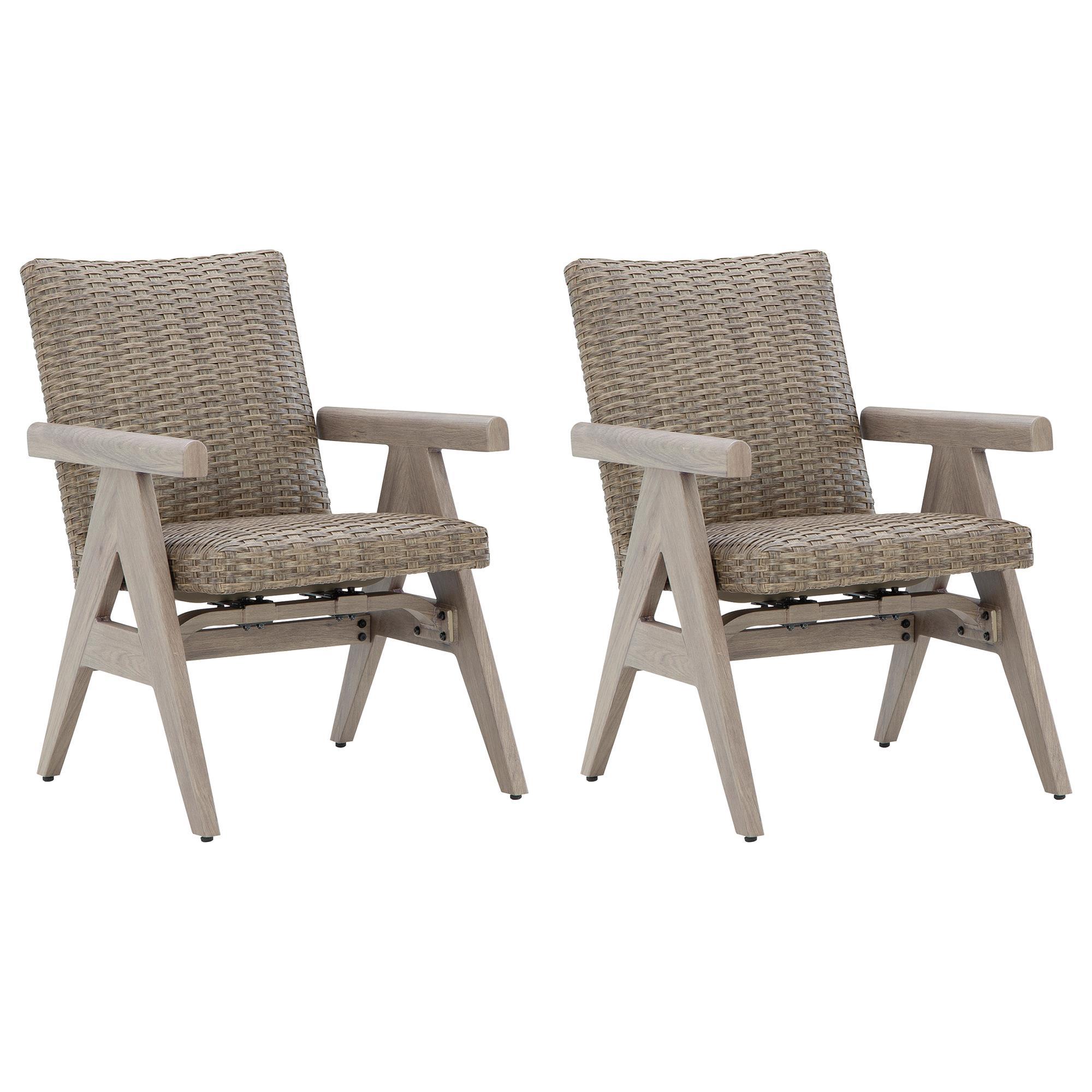 Ashley Cliff Trails Rocking Arm Chair in Beige (Set of 2)