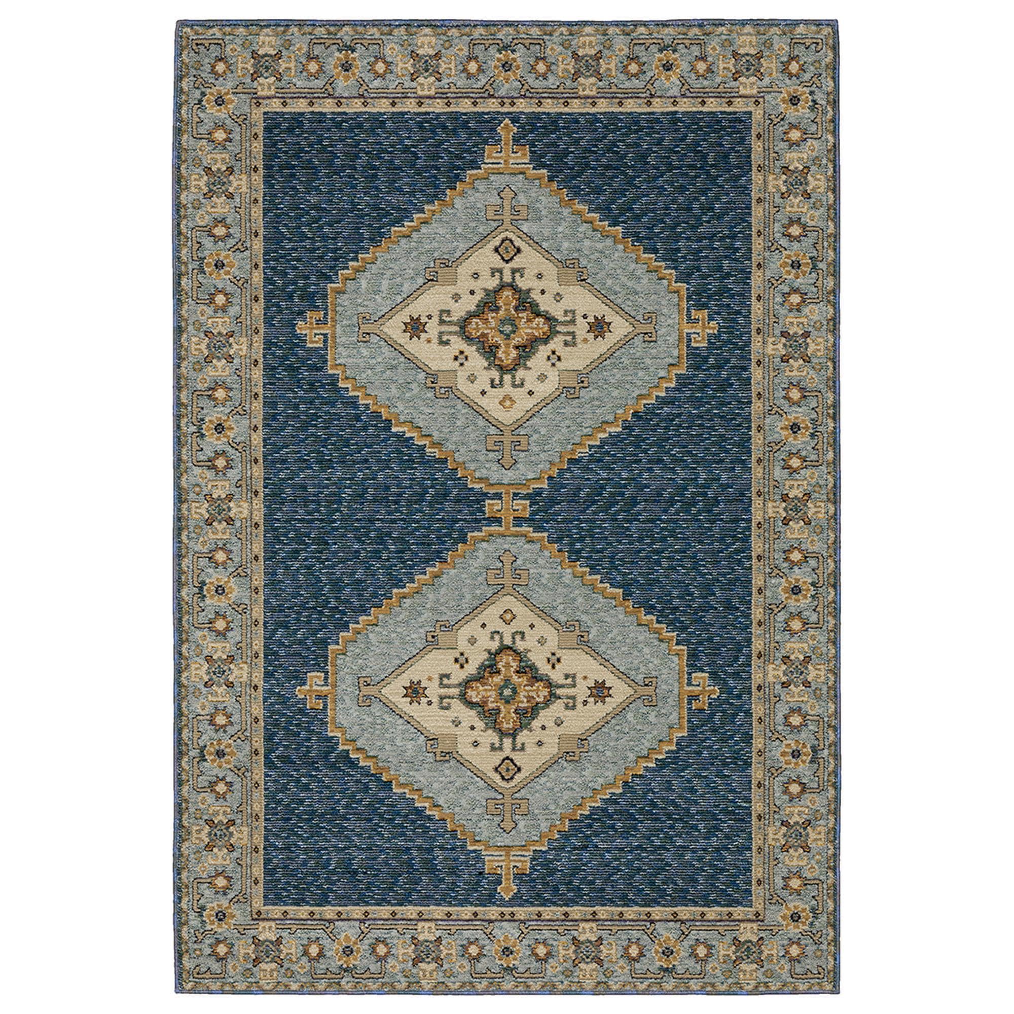 Oriental Weavers Andorra 6'7" x 9'6" Blue and Gold Area Rug