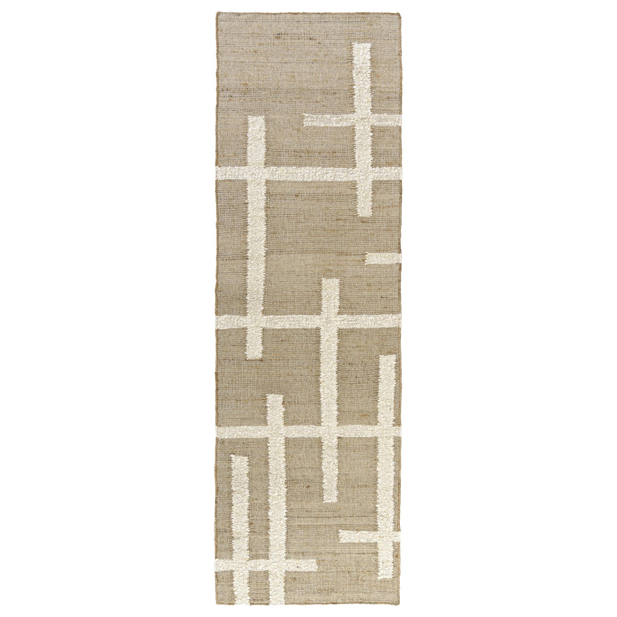 L&R Resources Geoblend Geometric 2'6" x 8' Natural and Ivory Runner ...