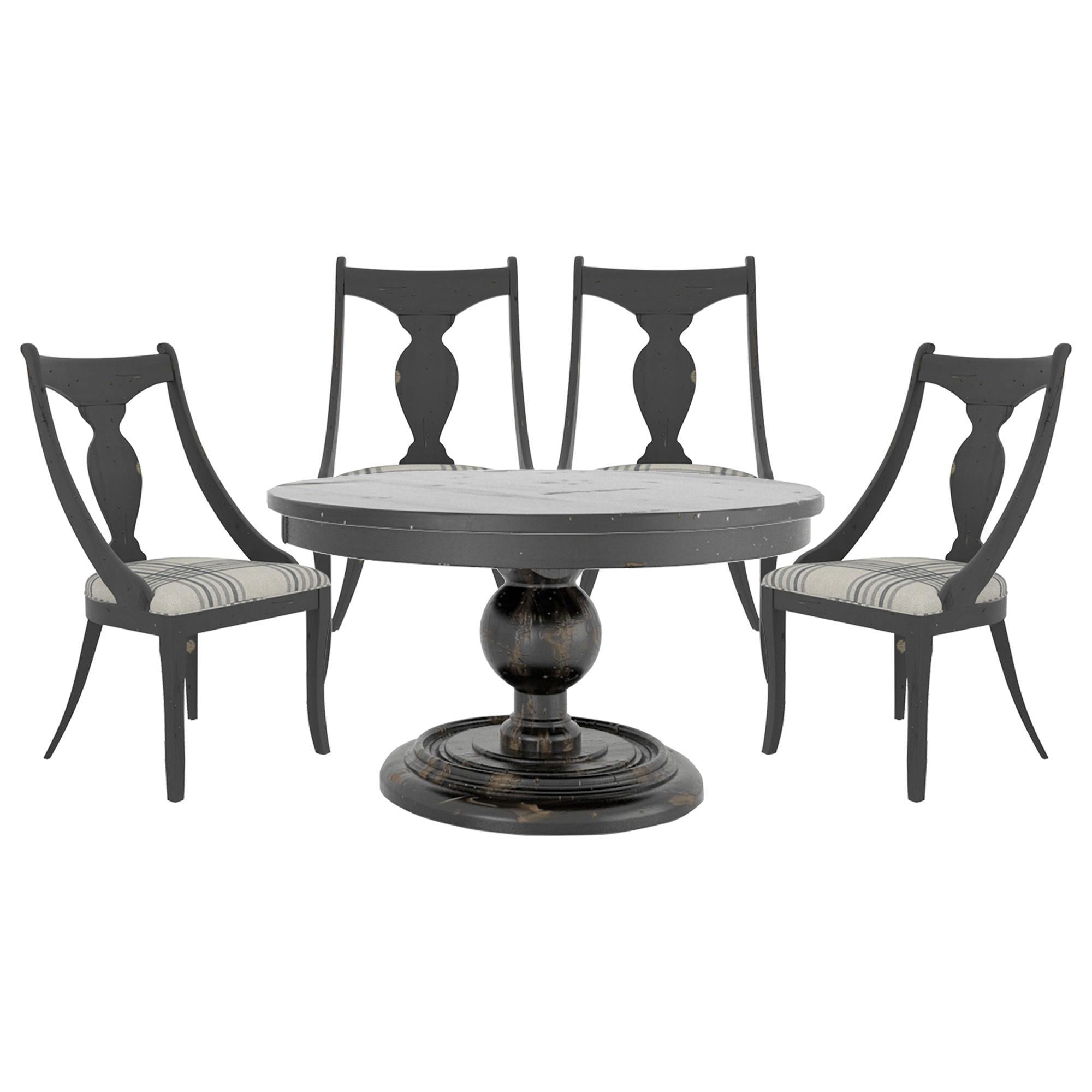 Canadel Champlain 5-Piece Round Dining Set in Black