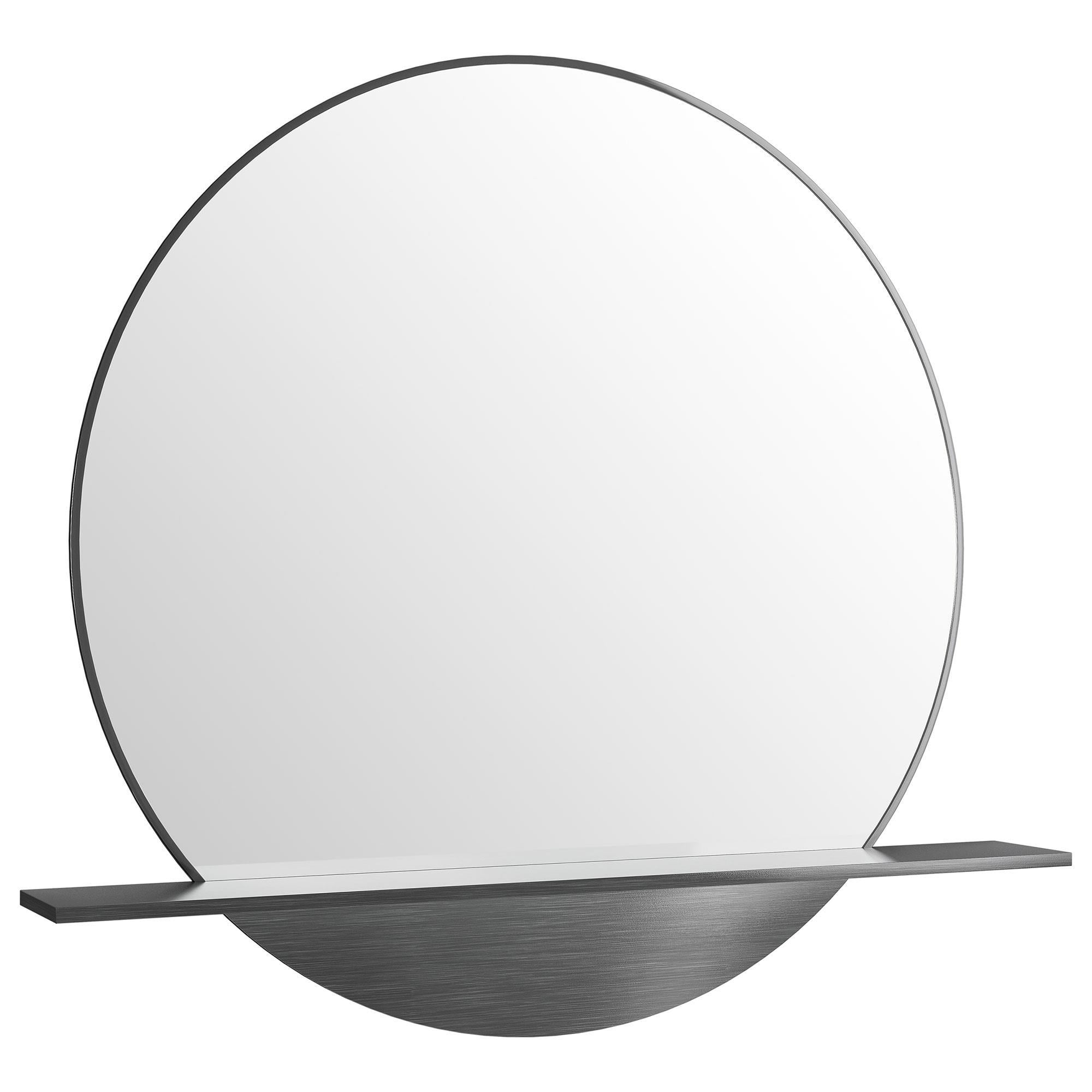 James Martin Platform 24" Round Mirror in Modern Iron