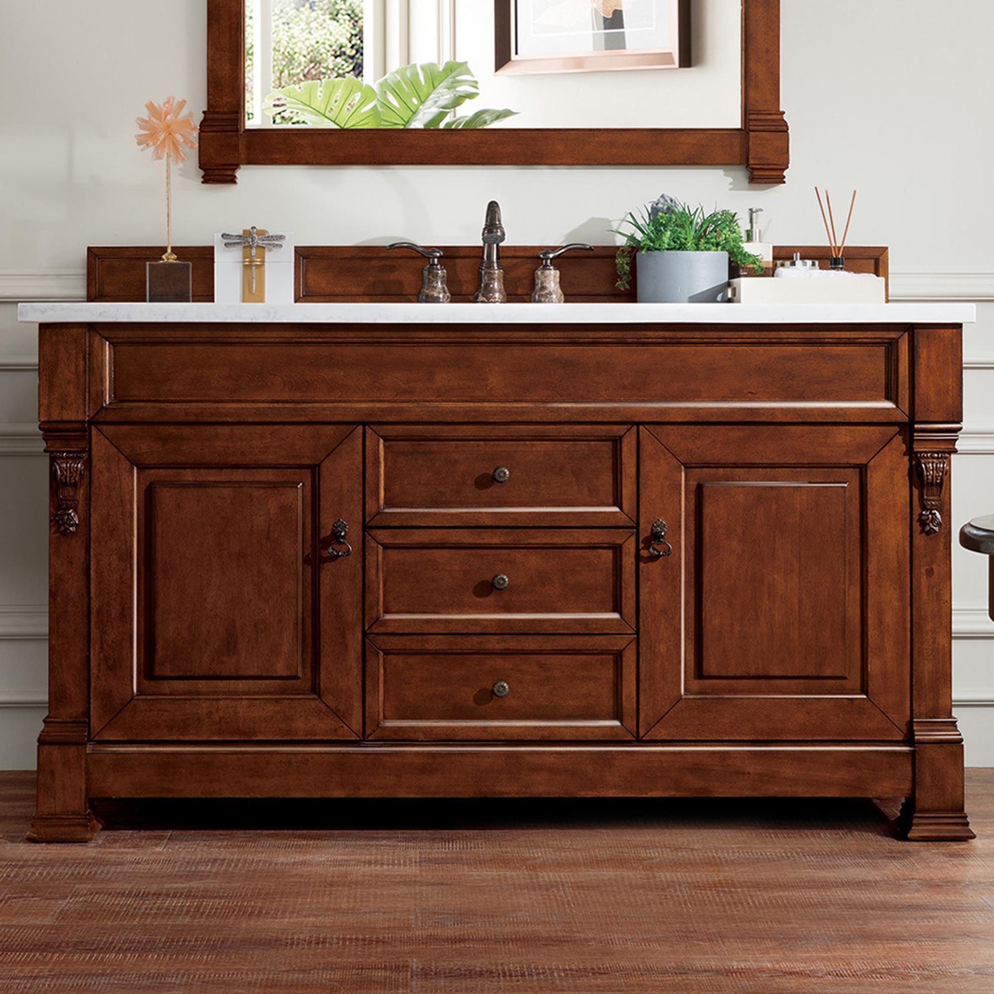 James Martin Vanities Brookfield 60" Single Bathroom Vanity in Warm ...
