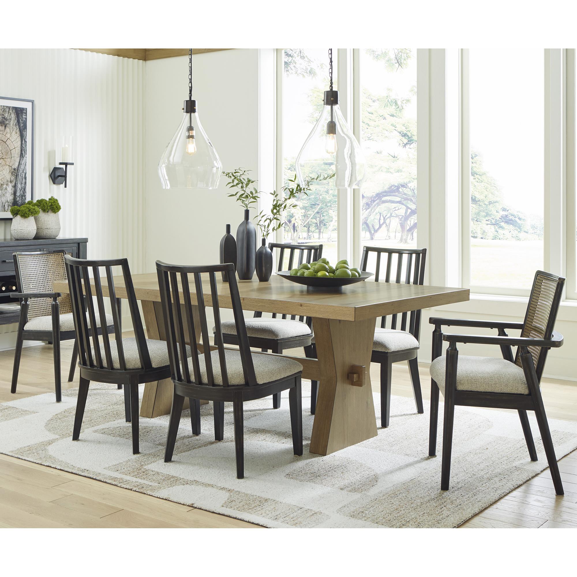 Millenium Galliden 7-Piece Dining Set in Light Brown and Black