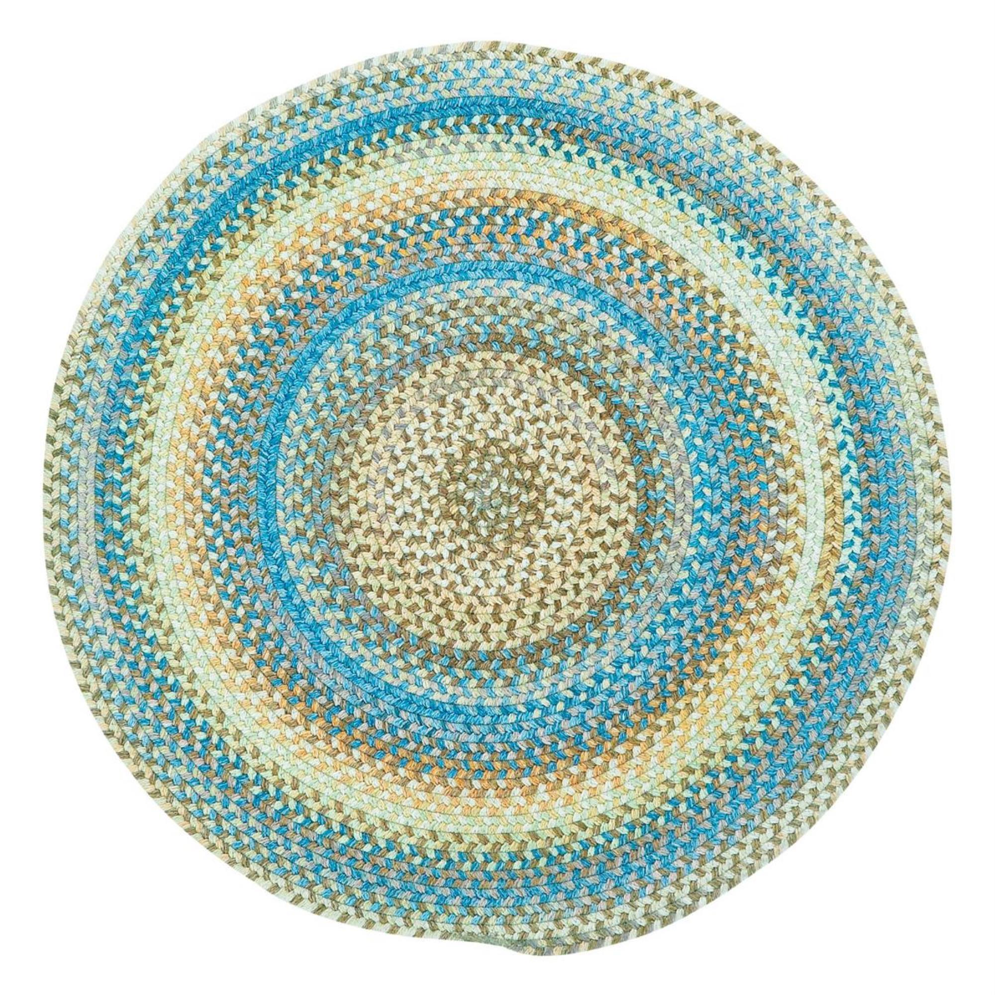 Capel American Legacy 0210-410 8'6" Round Natural Blue Area Rug | Shop NFM