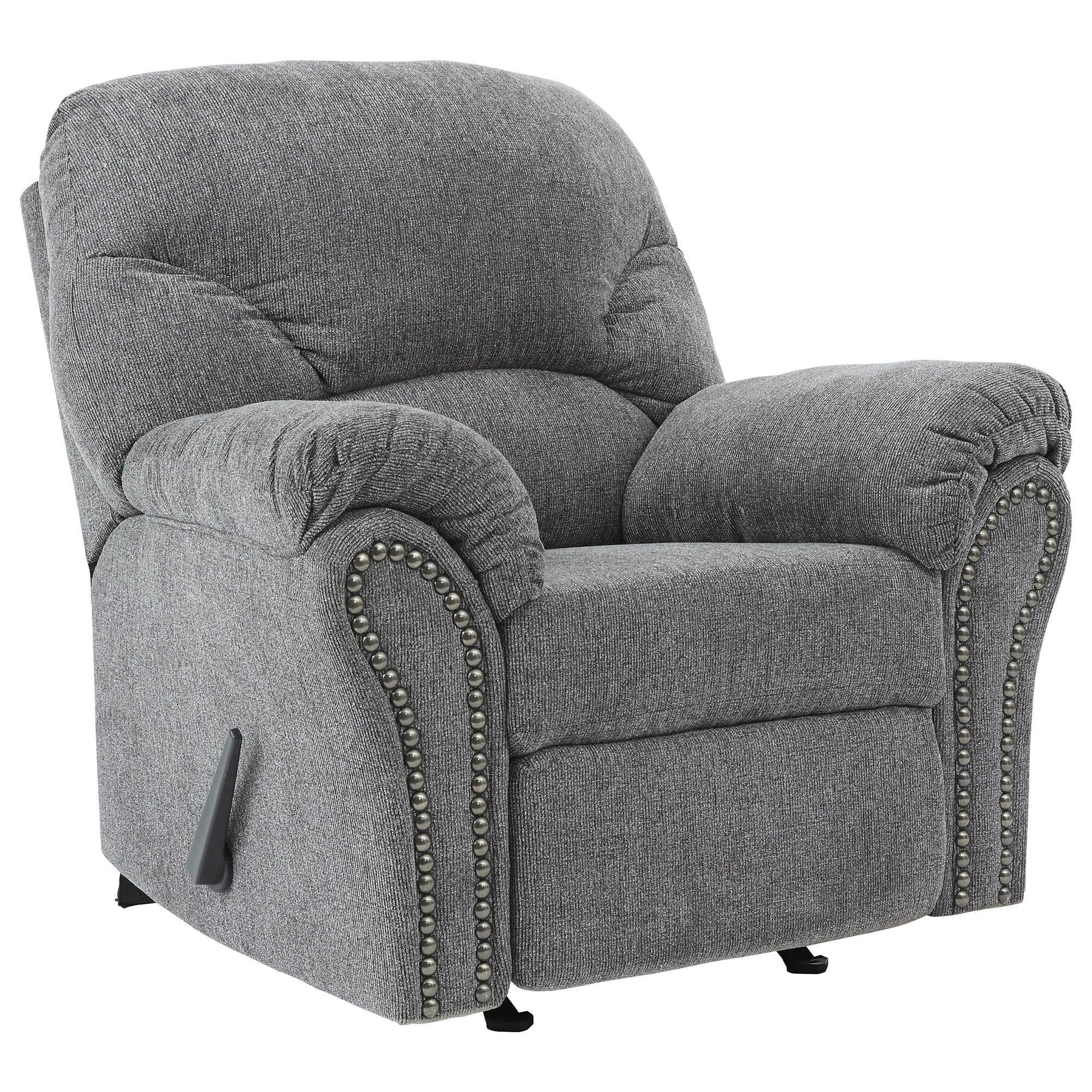 Signature Design by Ashley Allmaxx Rocker Recliner in Pewter | Nebraska ...