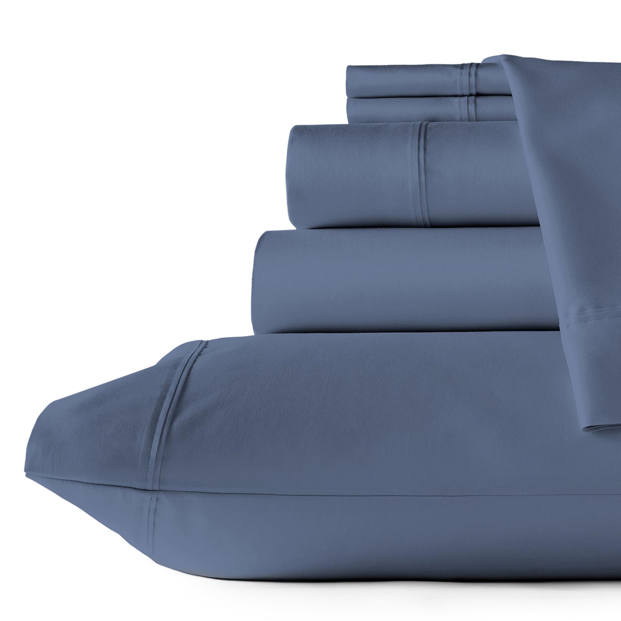 Sanders Collection Eucalyptus 6-Piece King Sheet Set in Flint Blue