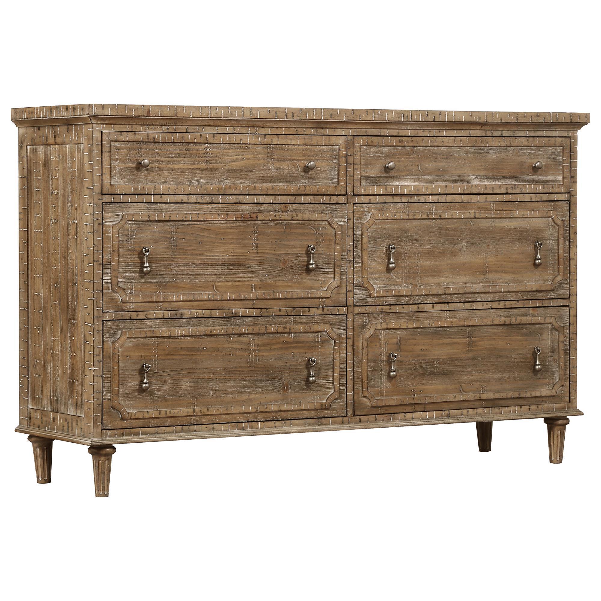 Golden Wave Furniture Interlude 6-Drawer Dresser in Sandstone Buff