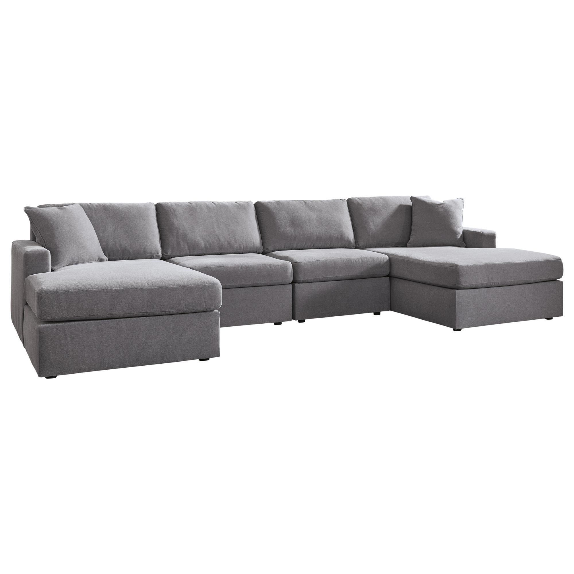 Ashley Modmax 4-Piece Sectional with Double Chaise in Granite