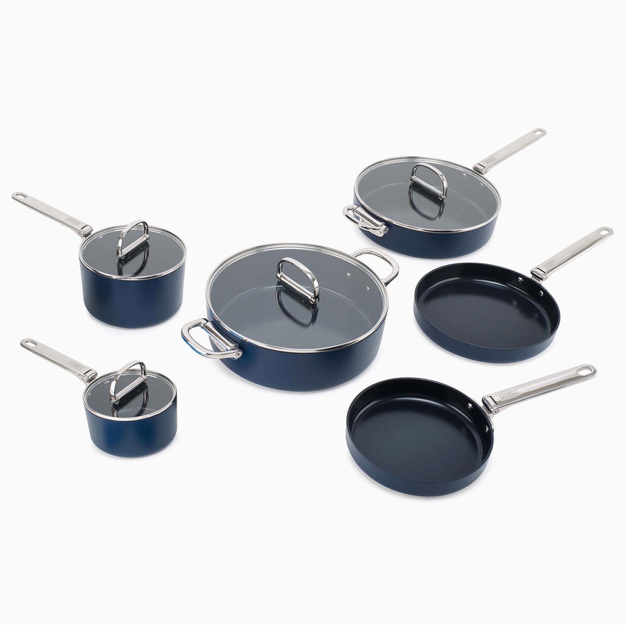 Joseph Joseph Space 10-Piece Folding Handle Cookware Set in Midnight Blue