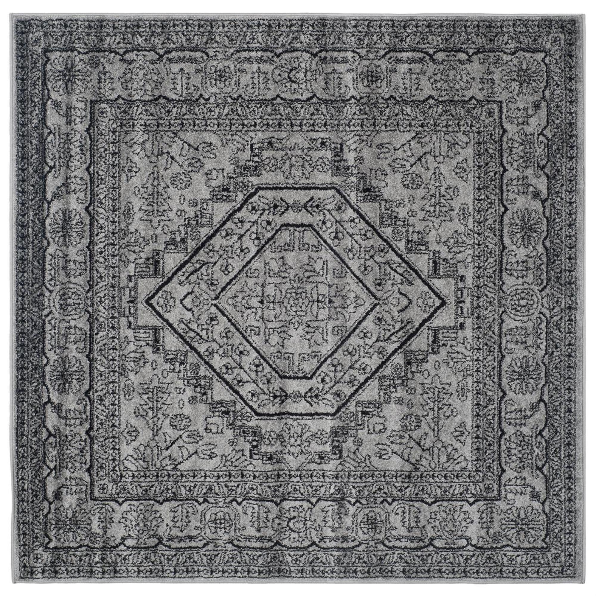 Safavieh Adirondack ADR108A-4SQ 4' x 4' Silver/Black Square Rug