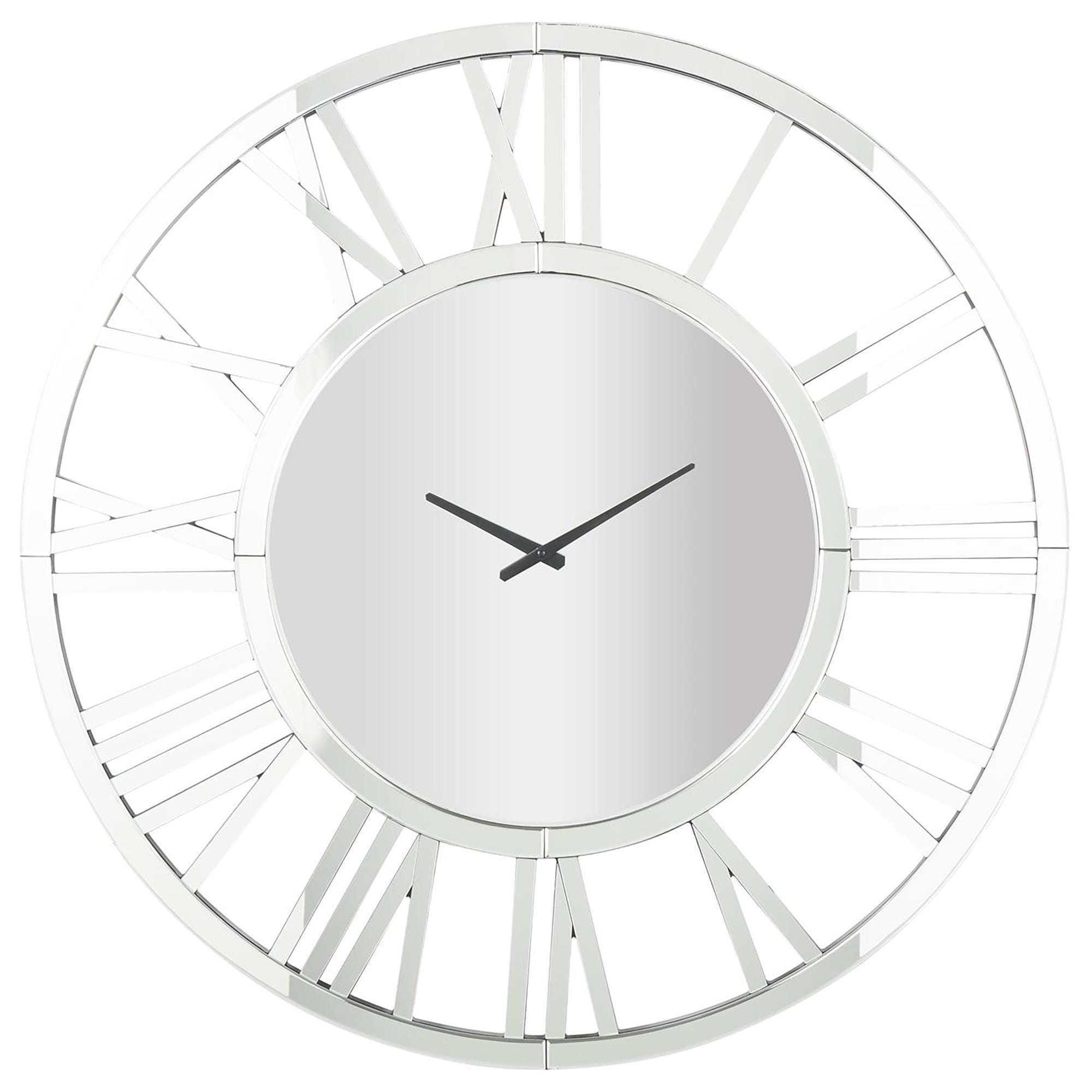 Maple and Jade Glass Wall Clock in Silver