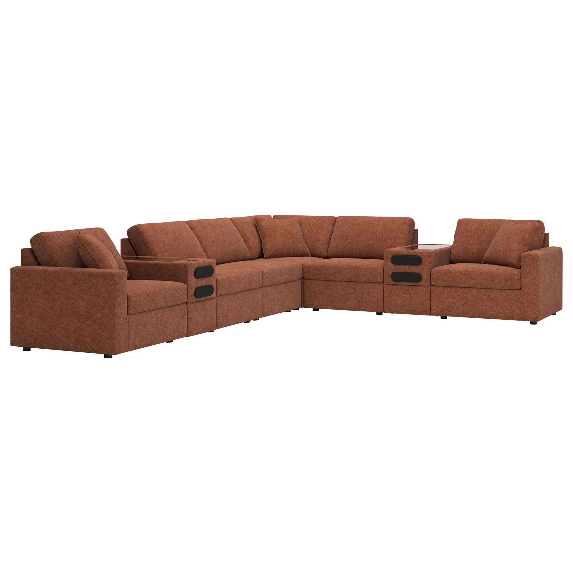 Ashley Modmax 8-Piece Reversible L-Shaped Sectional with Audio Consoles ...