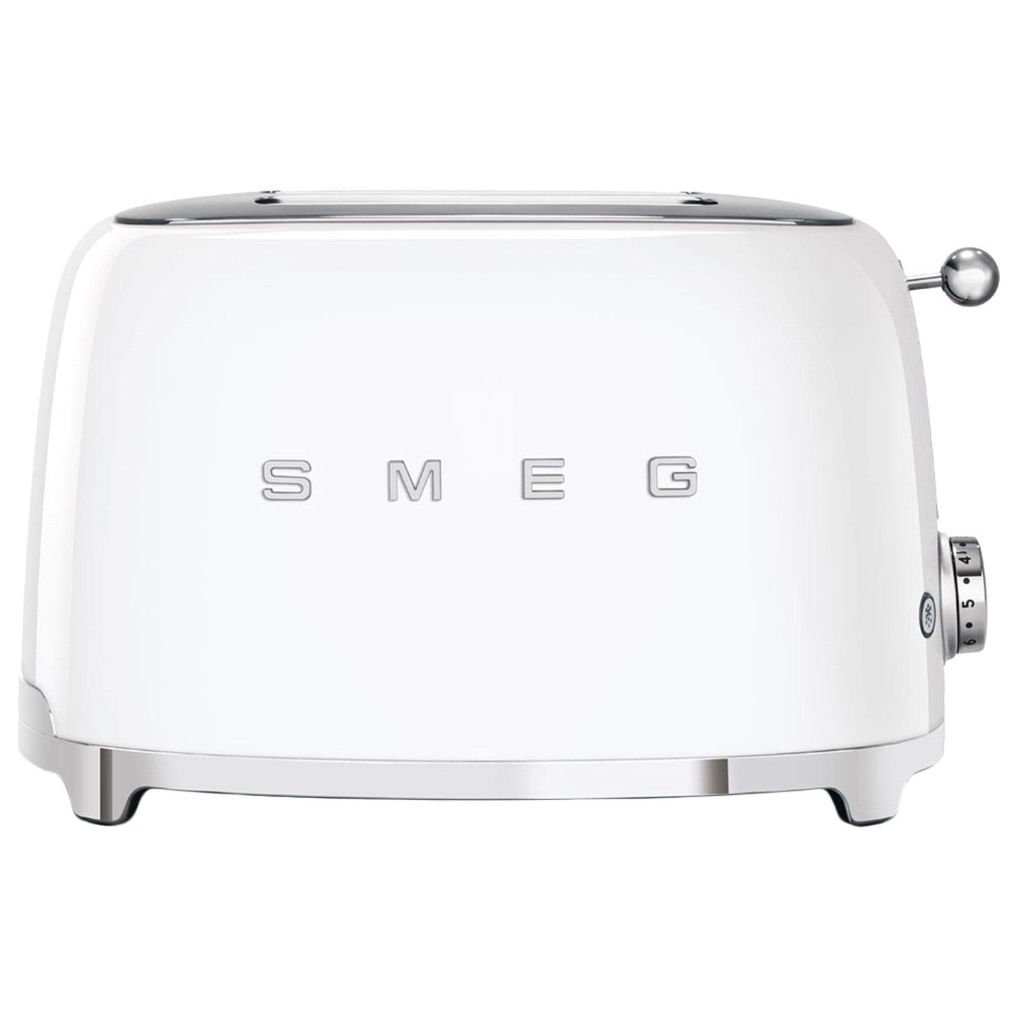 SMEG 2-Slice Retro Style Toaster in White and Stainless Steel