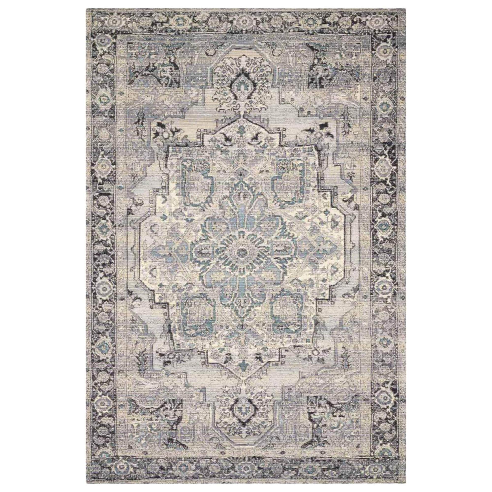 Loloi Mika 5'3" x 7'8" Grey and Blue Area Performance Rug