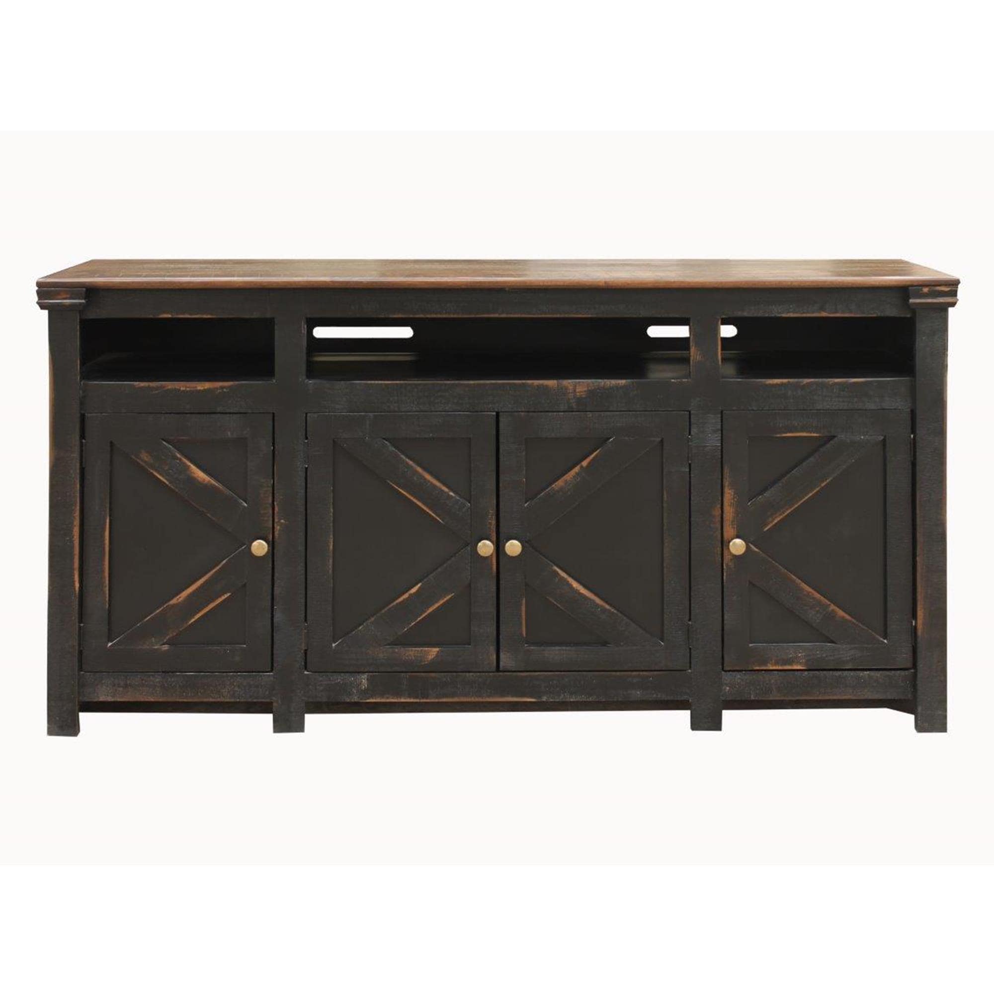 Loft & Lumbar Oregon 70" TV Console in Black Distress