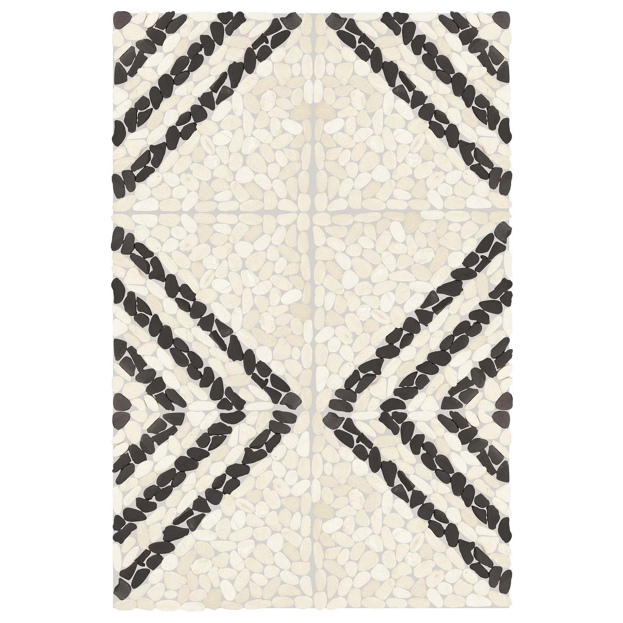 Dal-Tile Pebble Oasis Icicle 12" x 12" Striped Natural Stone Mosaic Sheet