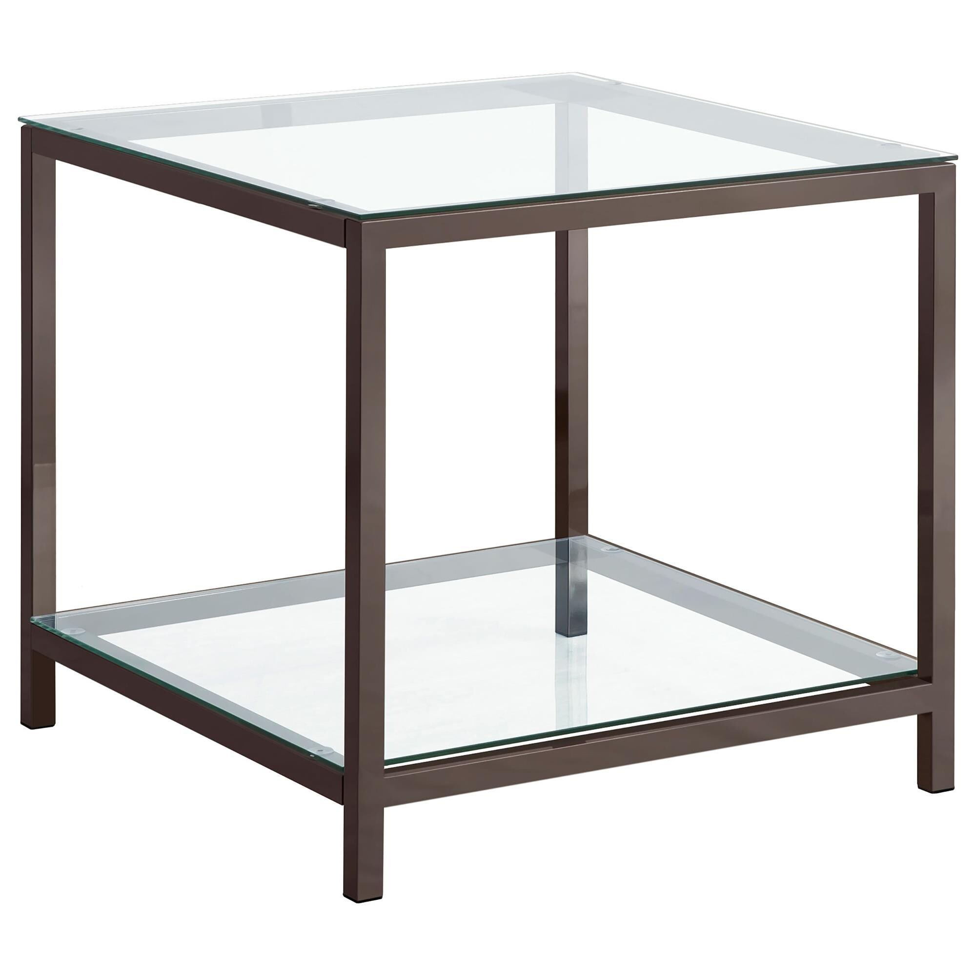 Pacific Landing Ontario End Table in Black Nickel and Clear | Shop NFM